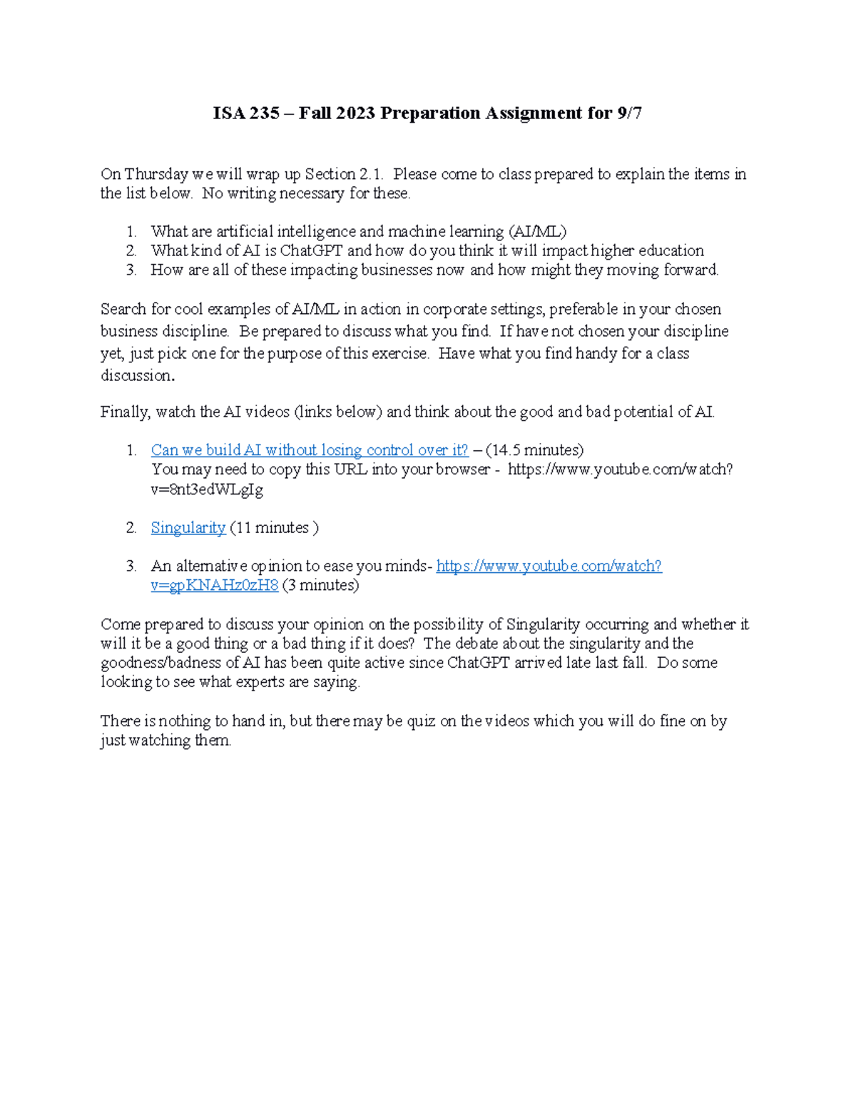 ISA 235 Preparation Assignment 9-7 - ISA 235 – Fall 2023 Preparation ...