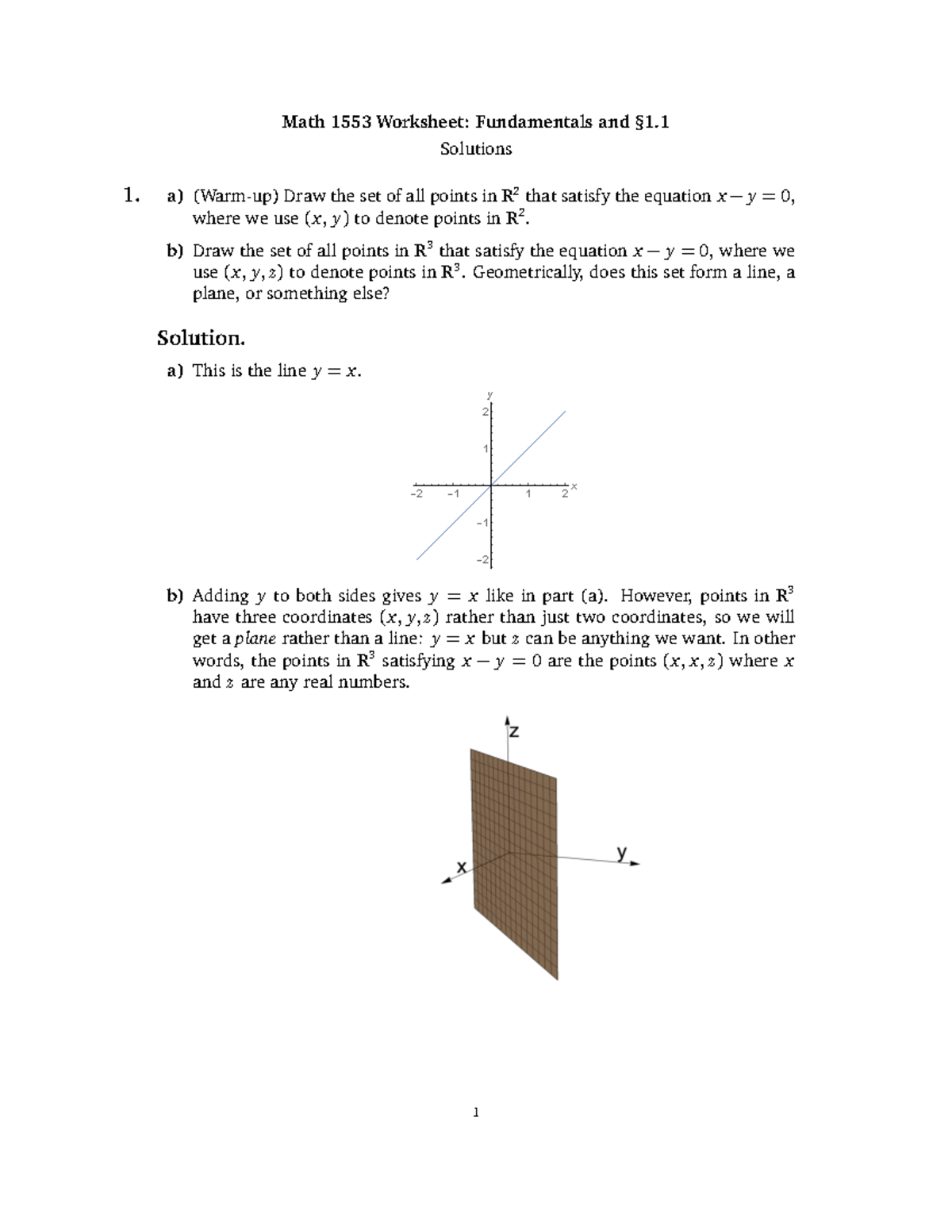 Worksheet 0-1 1-solutions - MATH 1553 - Georgia Tech - Studocu