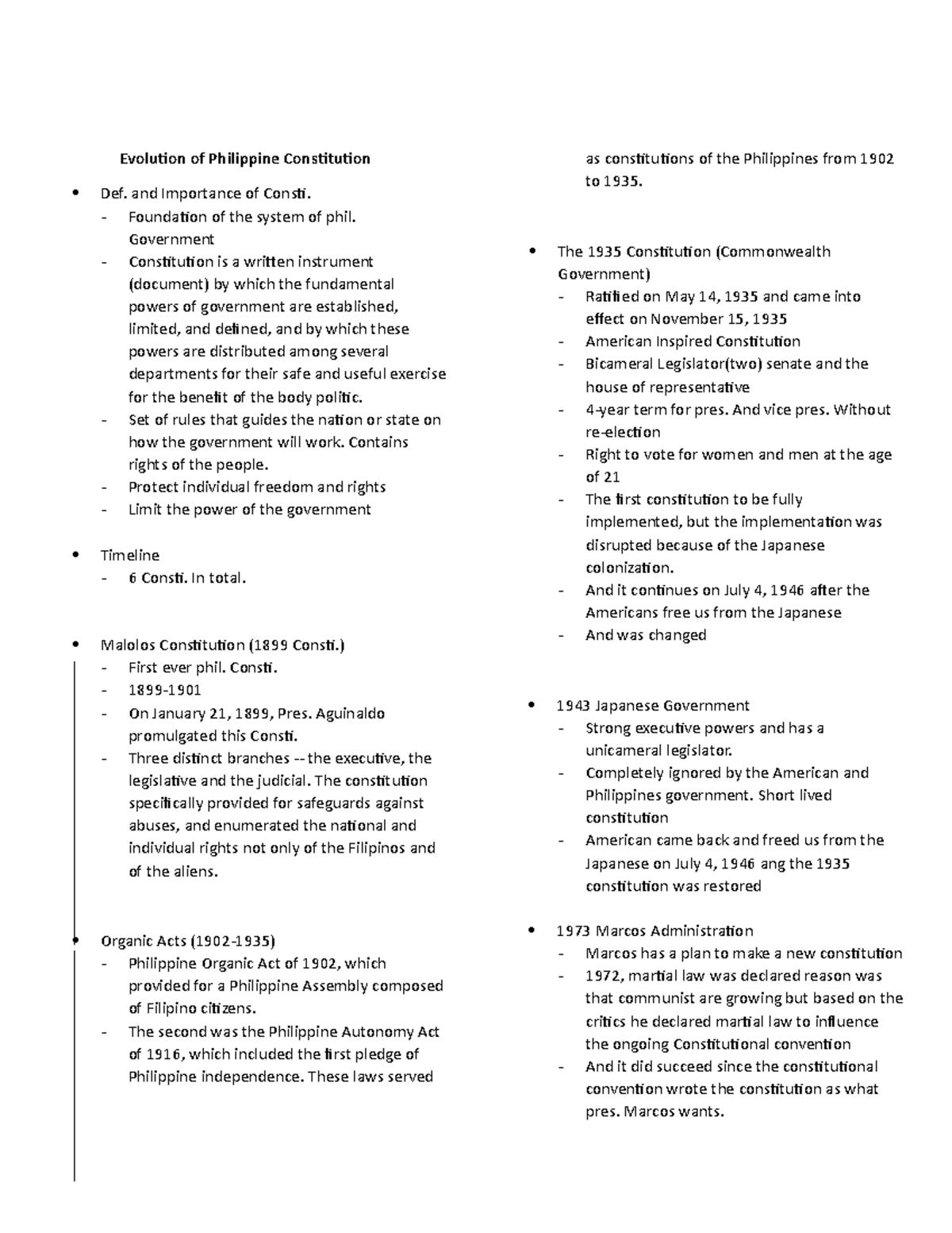 Evolution of Philippine Constitution - and Importance of Consti ...