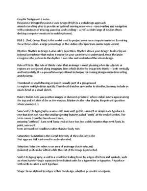 Graphic Design unit 6 notes - Graphic Design unit 6 notesFamily: All ...