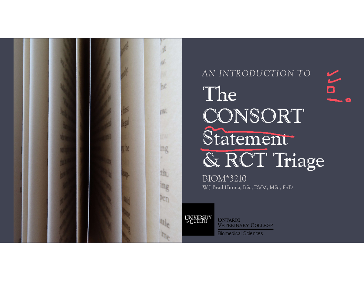 Intro to RCT Triage and Consort 6400 - The CONSORT Statement & RCT ...