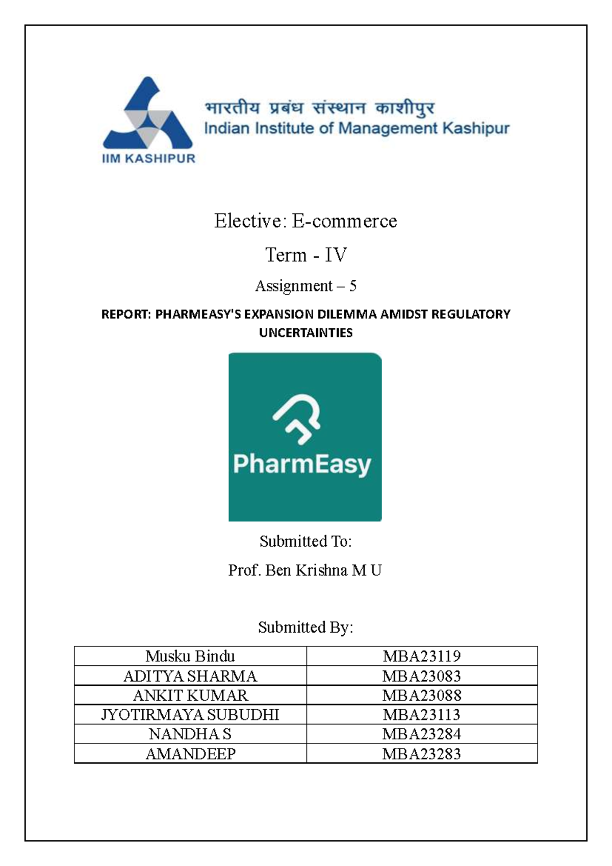 Group-12 Pharmeasy CASE Analysis - Elective: E-commerce Term - IV ...
