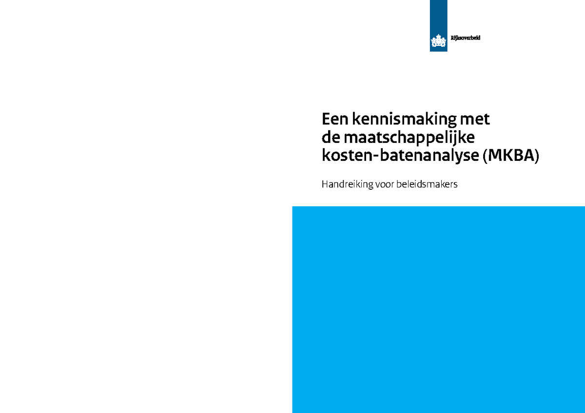 Mkba handreiking voor beleidsmakers - Een kennismaking met de ...