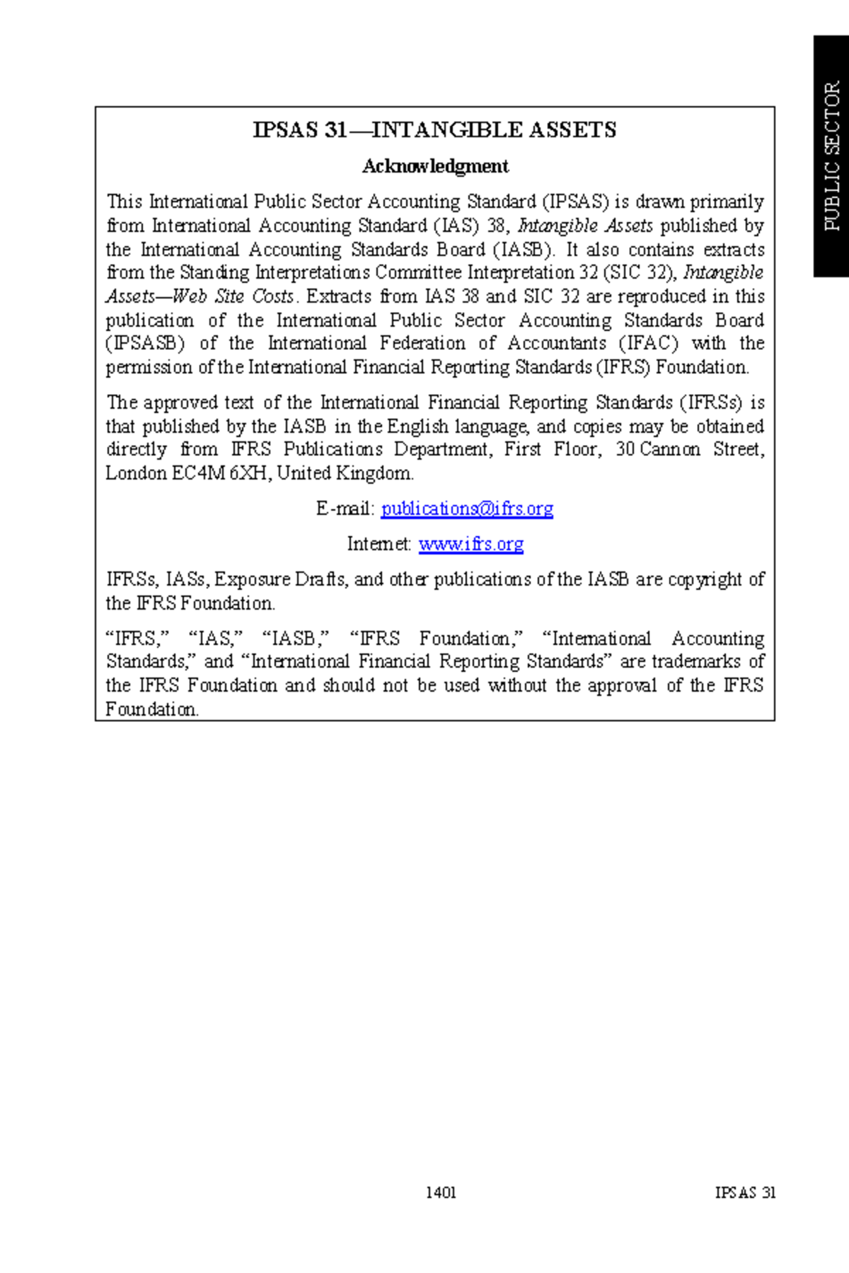 Ipsas 31 - Intangible assets - PUBLIC SECTOR IPSAS 31 —INTANGIBLE ...