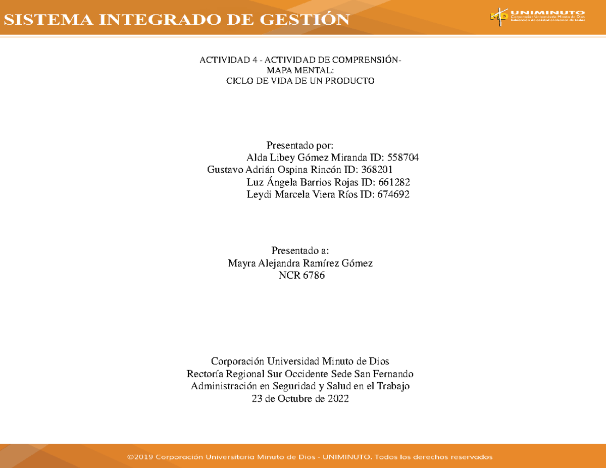 Ciclo de vida de un producto final - ACTIVIDAD 4 - ACTIVIDAD DE ...