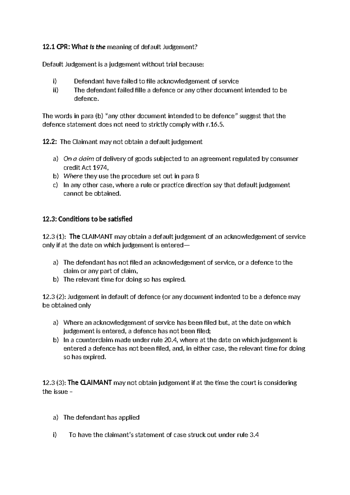 Civil Litigation Default AND Summary Judgement - 12 CPR: What is the ...