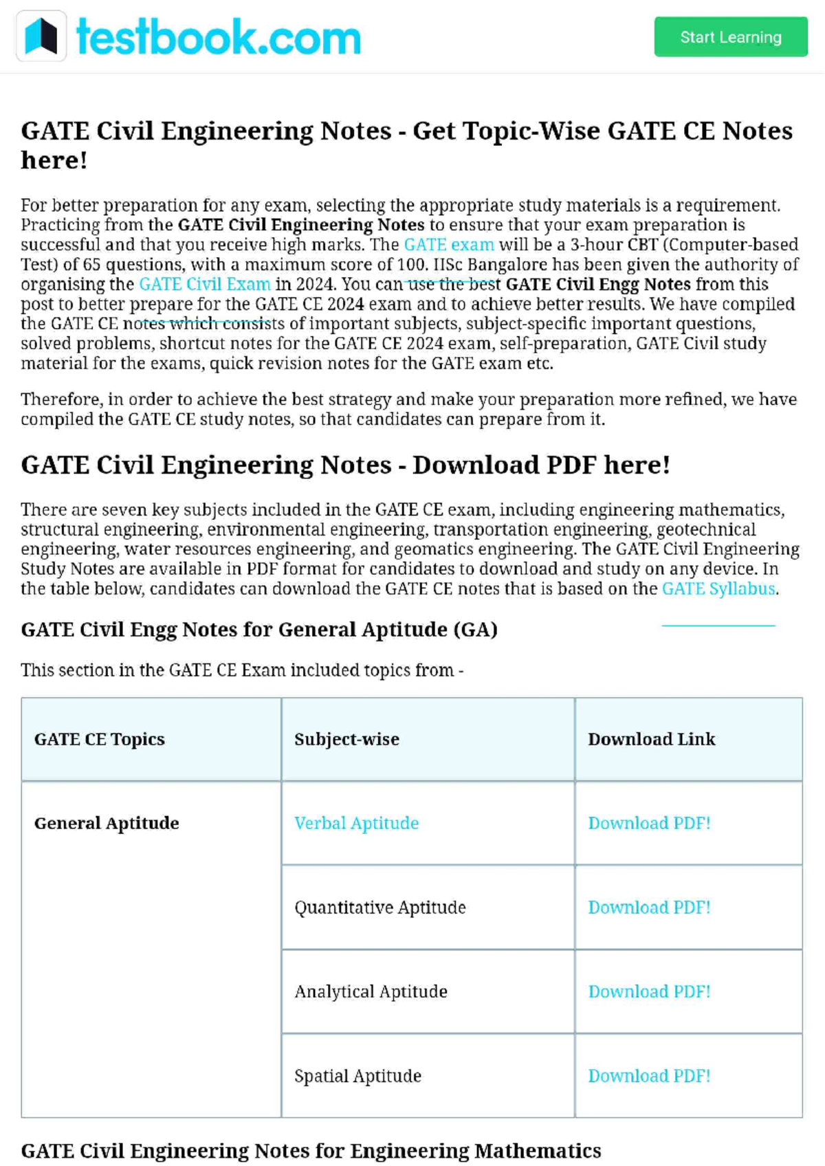 GATE Civil Engineering Notes - Get Topic-Wise GATE CE Notes here ...