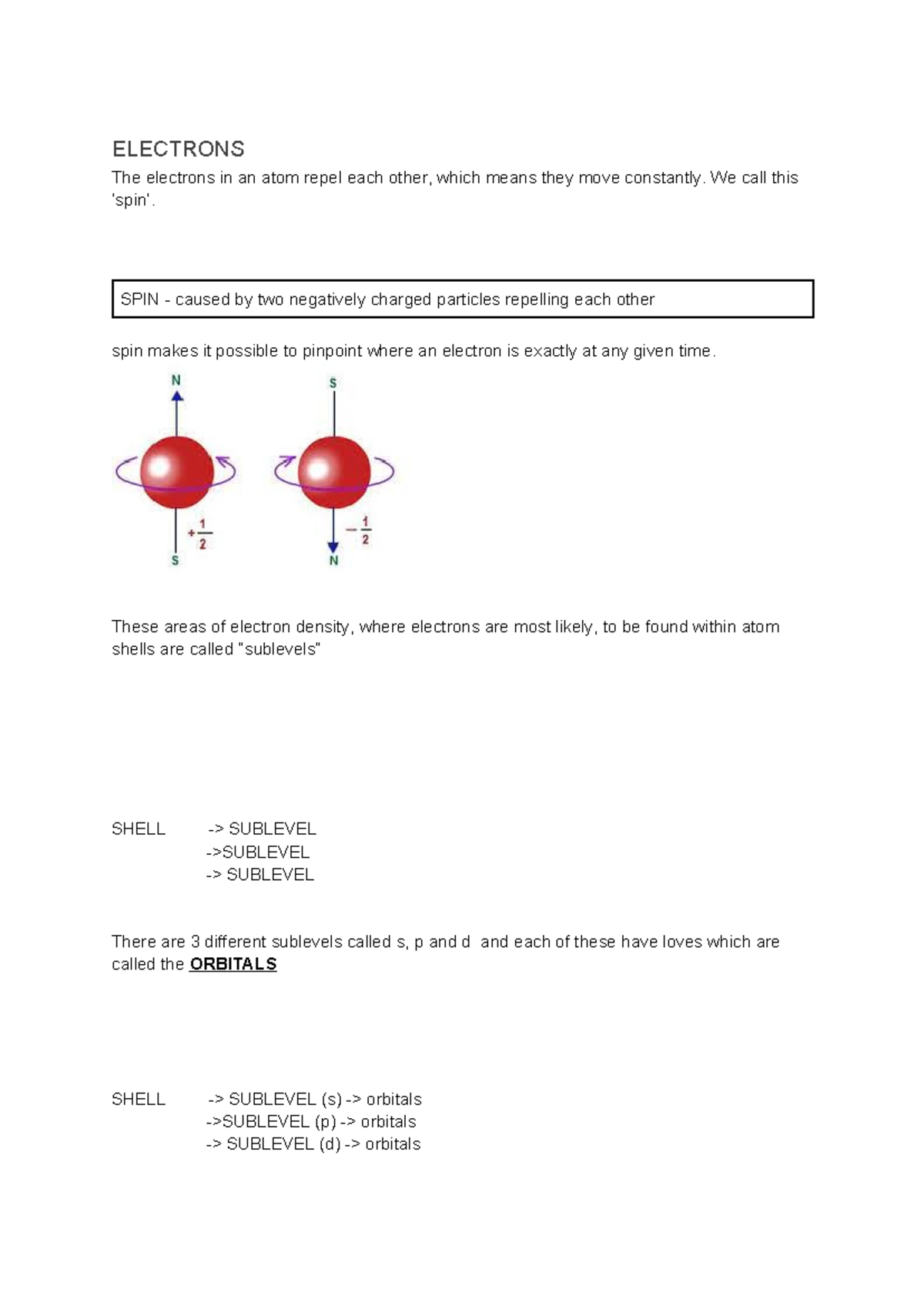 Electronic structure - ELECTRONS The electrons in an atom repel each ...