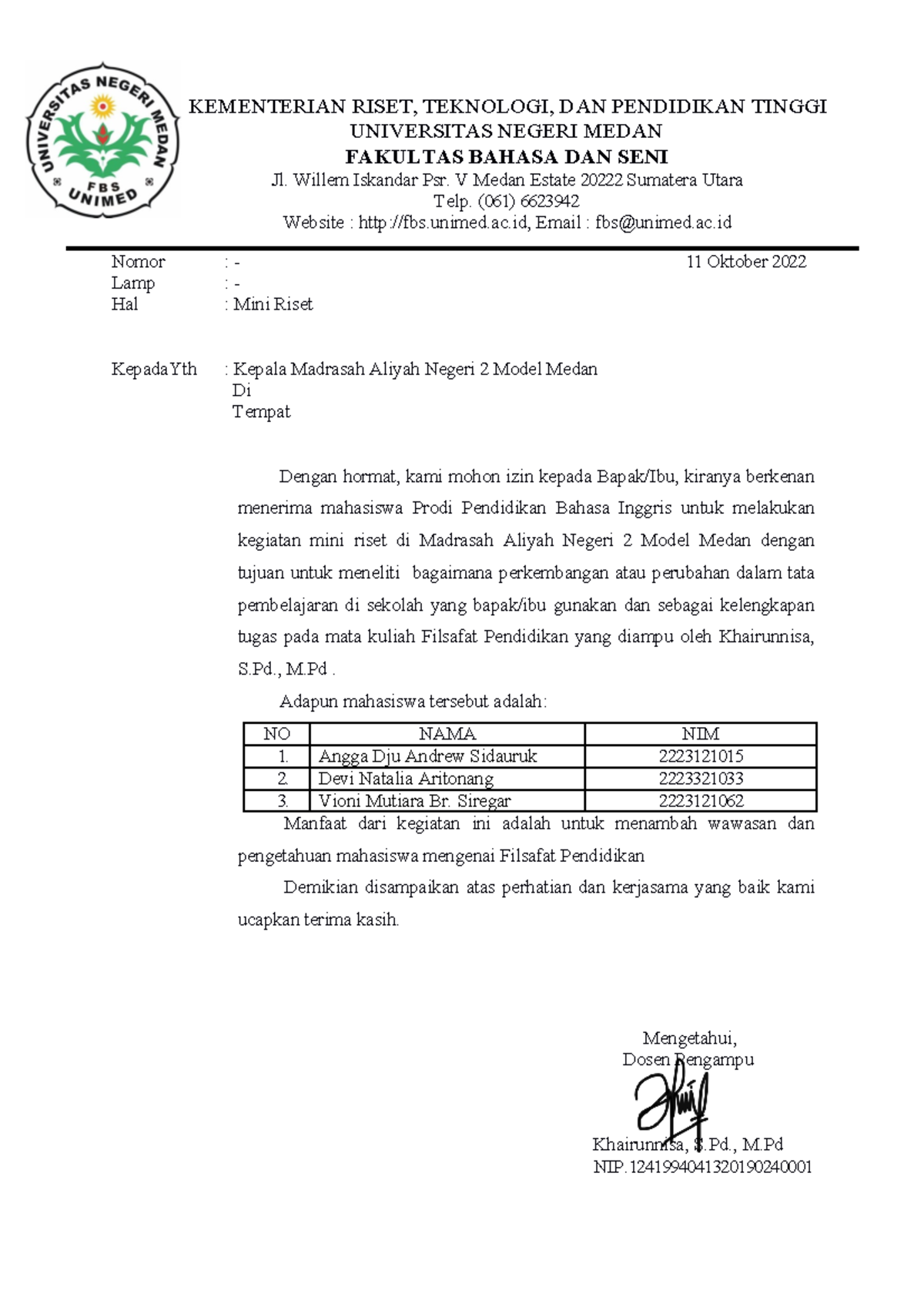 Surat-MINI- Riset - Yakdjhah - KEMENTERIAN RISET, TEKNOLOGI, DAN ...