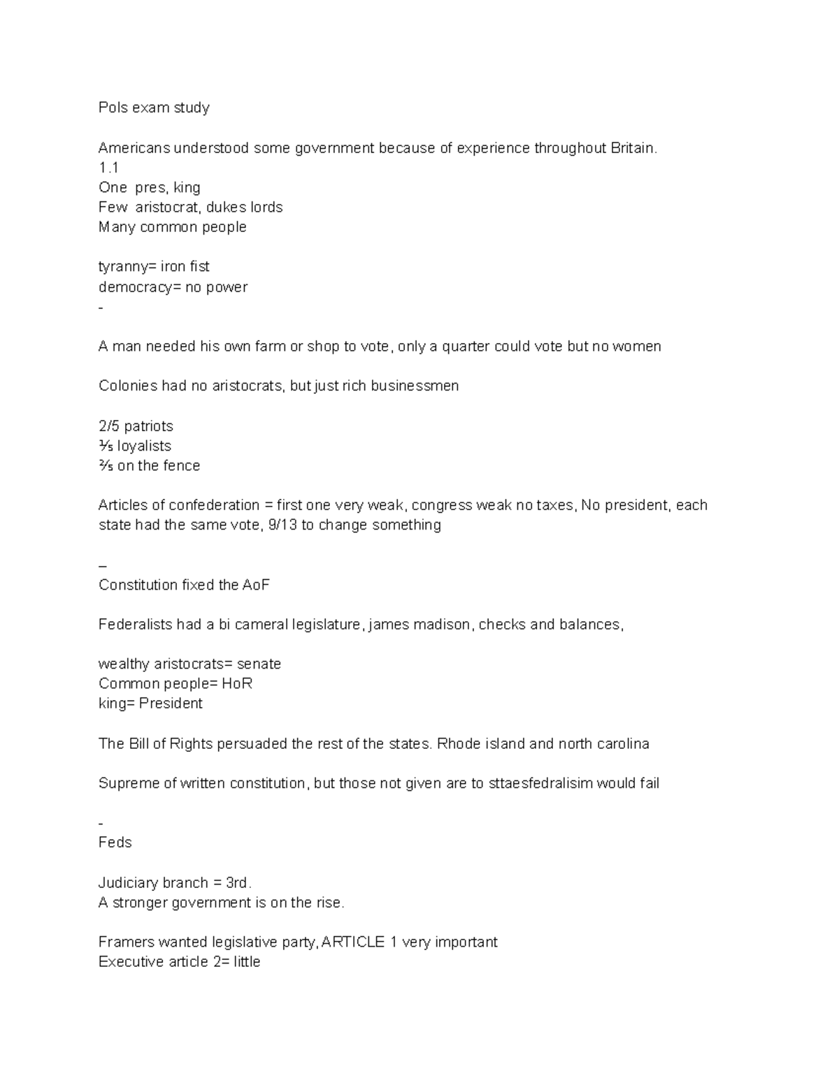 Pols exam study - Pols exam study Americans understood some government ...