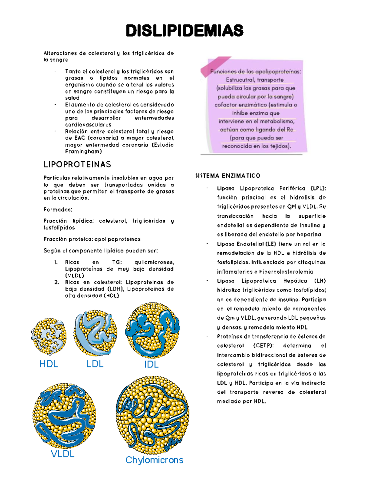 Dislipidemia y Ateroesclerosis - SISTEMA ENZIMATICO DISLIPIDEMIAS HDL ...