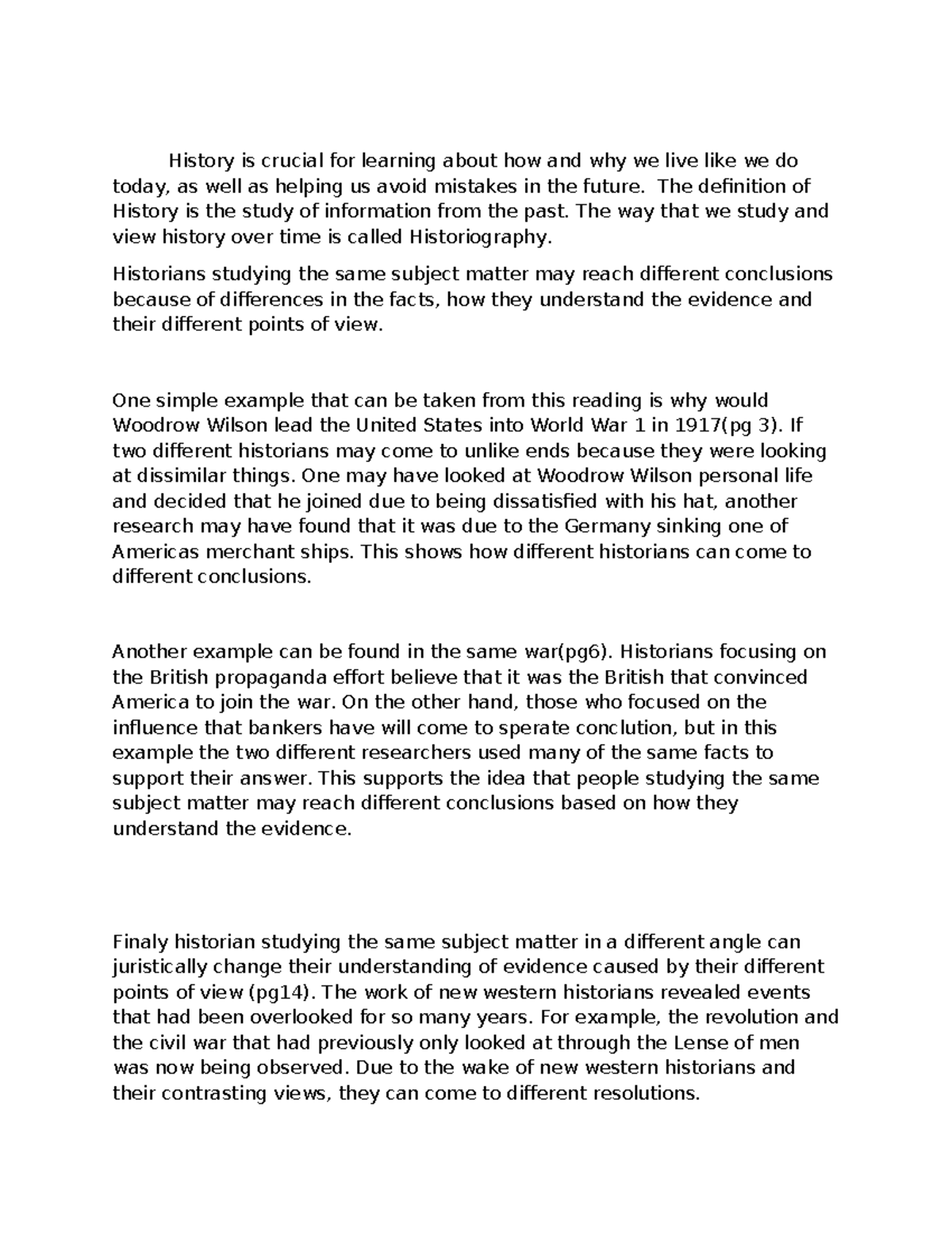 AP essay - History - History is crucial for learning about how and why ...