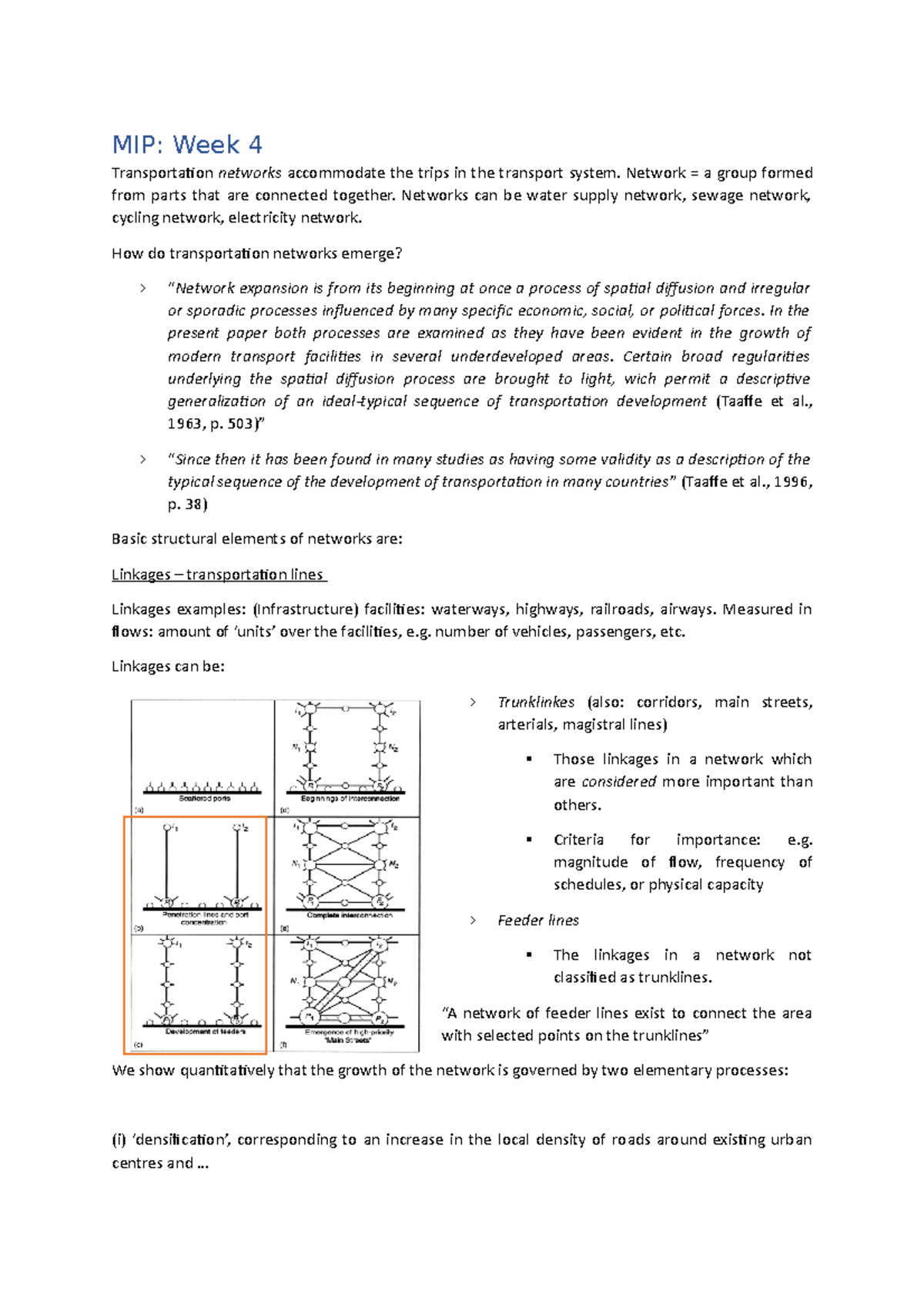 MIP Week 4 - Summary of MIP Week 4 - MIP: Week 4 Transportation networks accommodate the trips ...