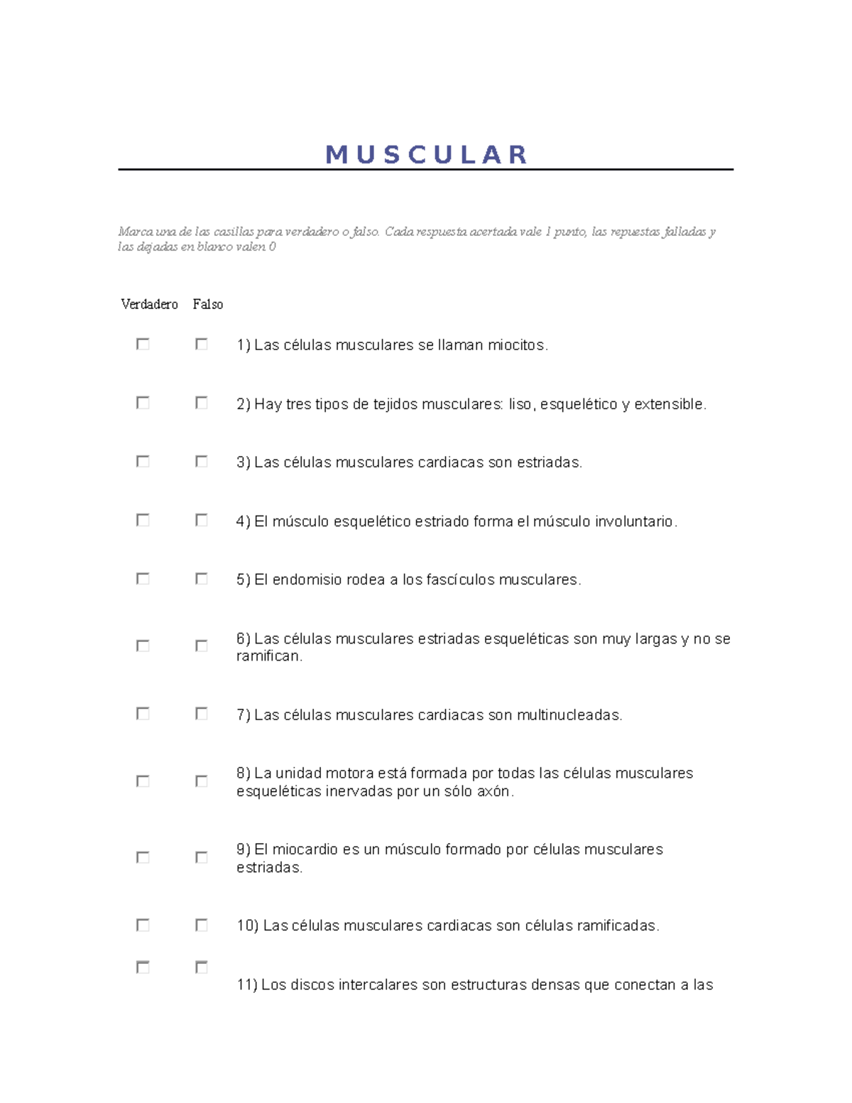 Muscular - zdvv - M U S C U L A R Marca una de las casillas para ...