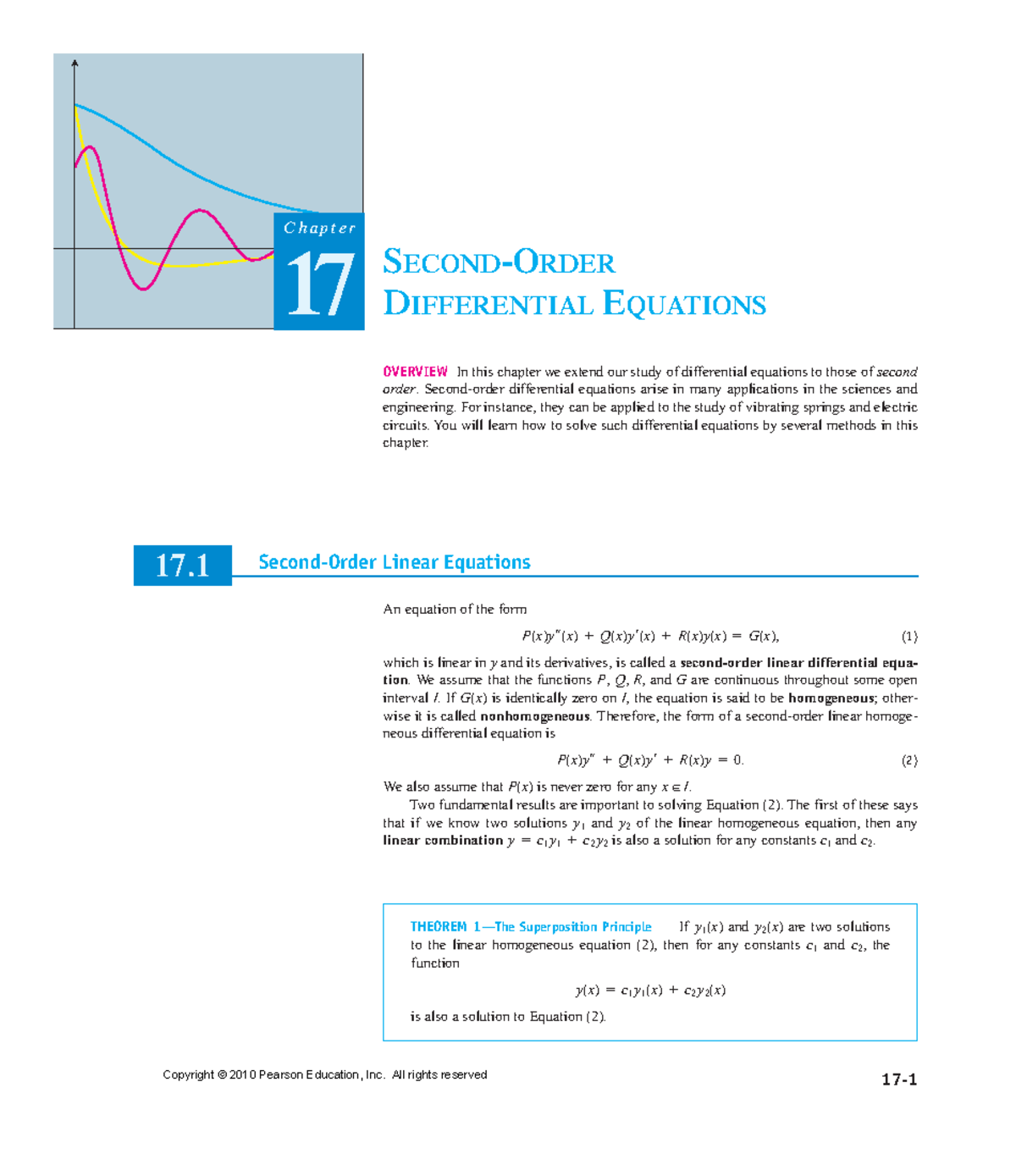 EX7 - Chapter 17 DIFFERENTIAL EQUATIONS OVERVIEW In this chapter we ...