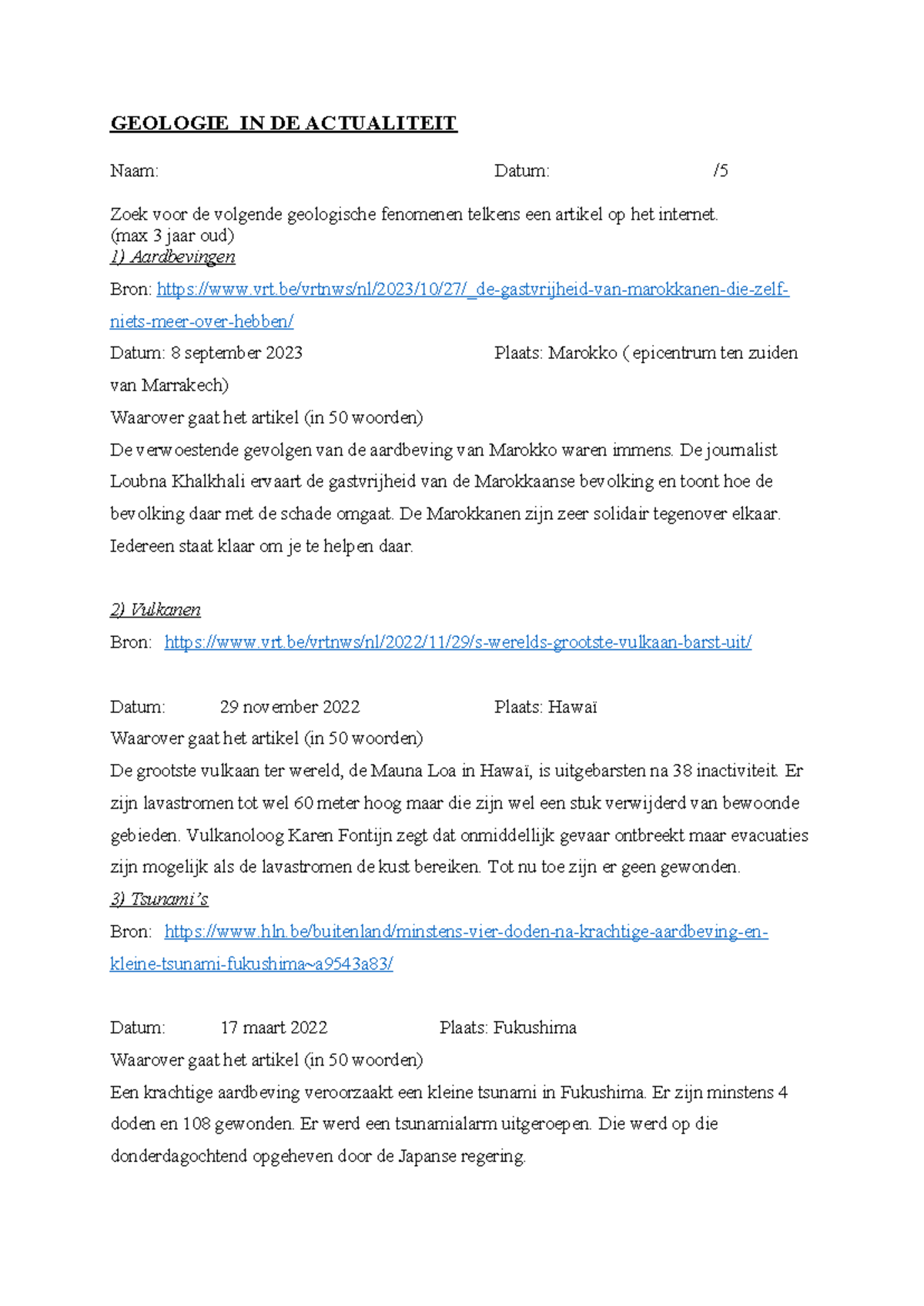 ICT wetenschap aardrijkskunde Ben Jonas - GEOLOGIE IN DE ACTUALITEIT ...