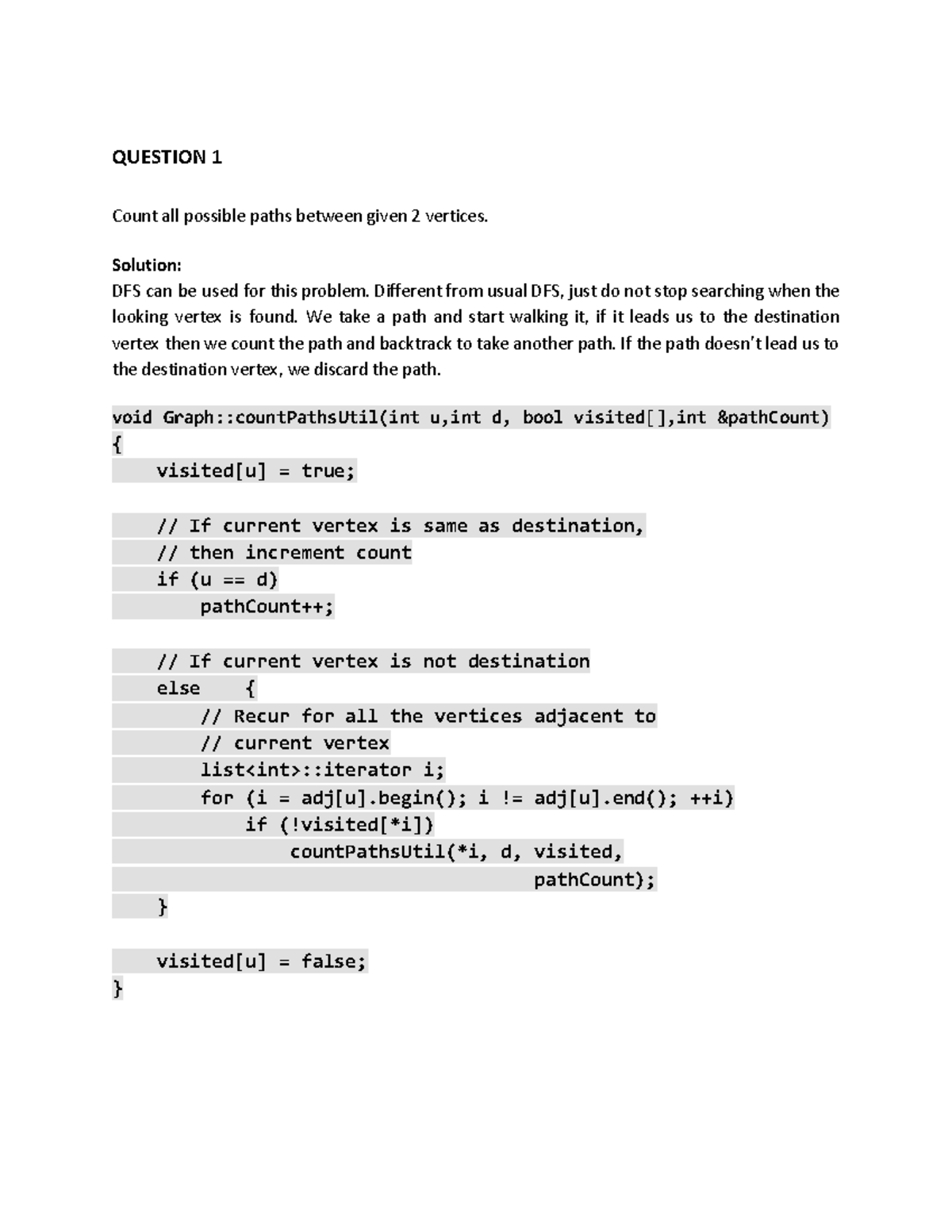 Graph Solutions - sad - Count all possible paths between given 2 ...