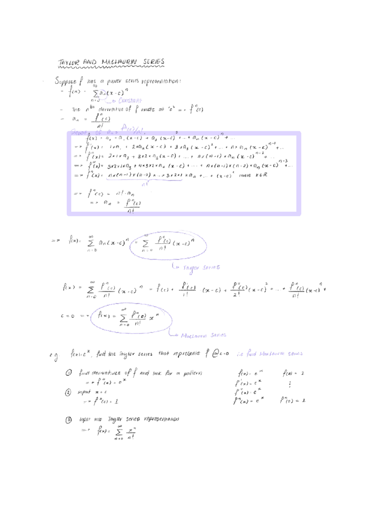 11.10 Taylor and Mac Laurin Series - TAYLORANDMACLAURINSERtESmmmmm ...