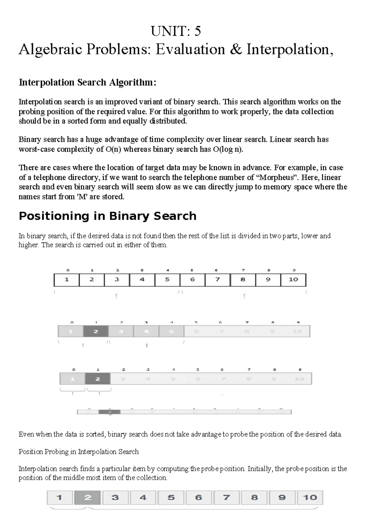 Unit 5 Notes DAA - UNIT: 5 Algebraic Problems: Evaluation ...