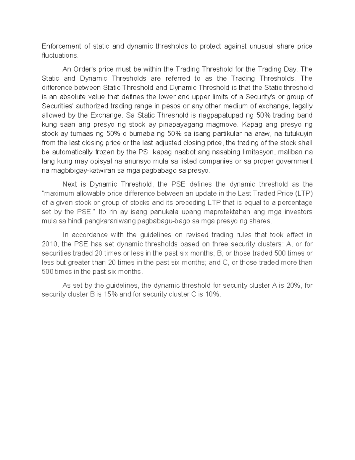 PSE 2 - notes - Enforcement of static and dynamic thresholds to protect ...