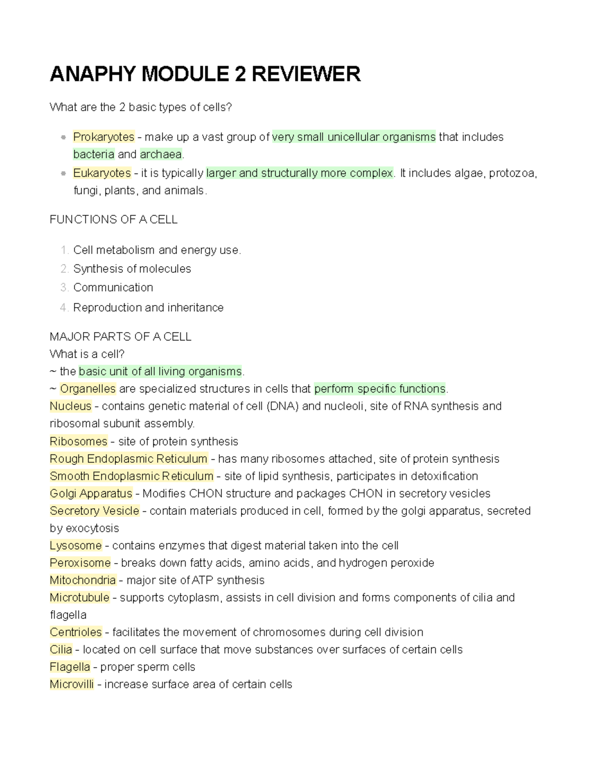 Anaphy Module 2 Reviewer - ANAPHY MODULE 2 REVIEWER What are the 2 ...