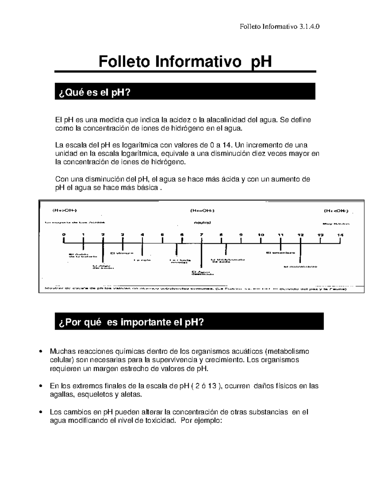 3140sp - Ggggg - Folleto Informativo pH ¿Qué es el pH? El pH es una medida que indica la acidez ...
