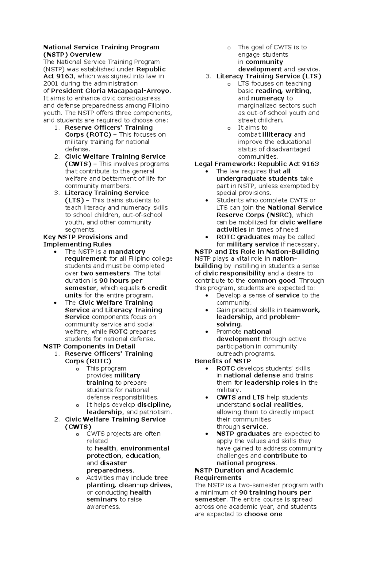 NSTP-Study-Guide-Prelim - National Service Training Program (NSTP ...