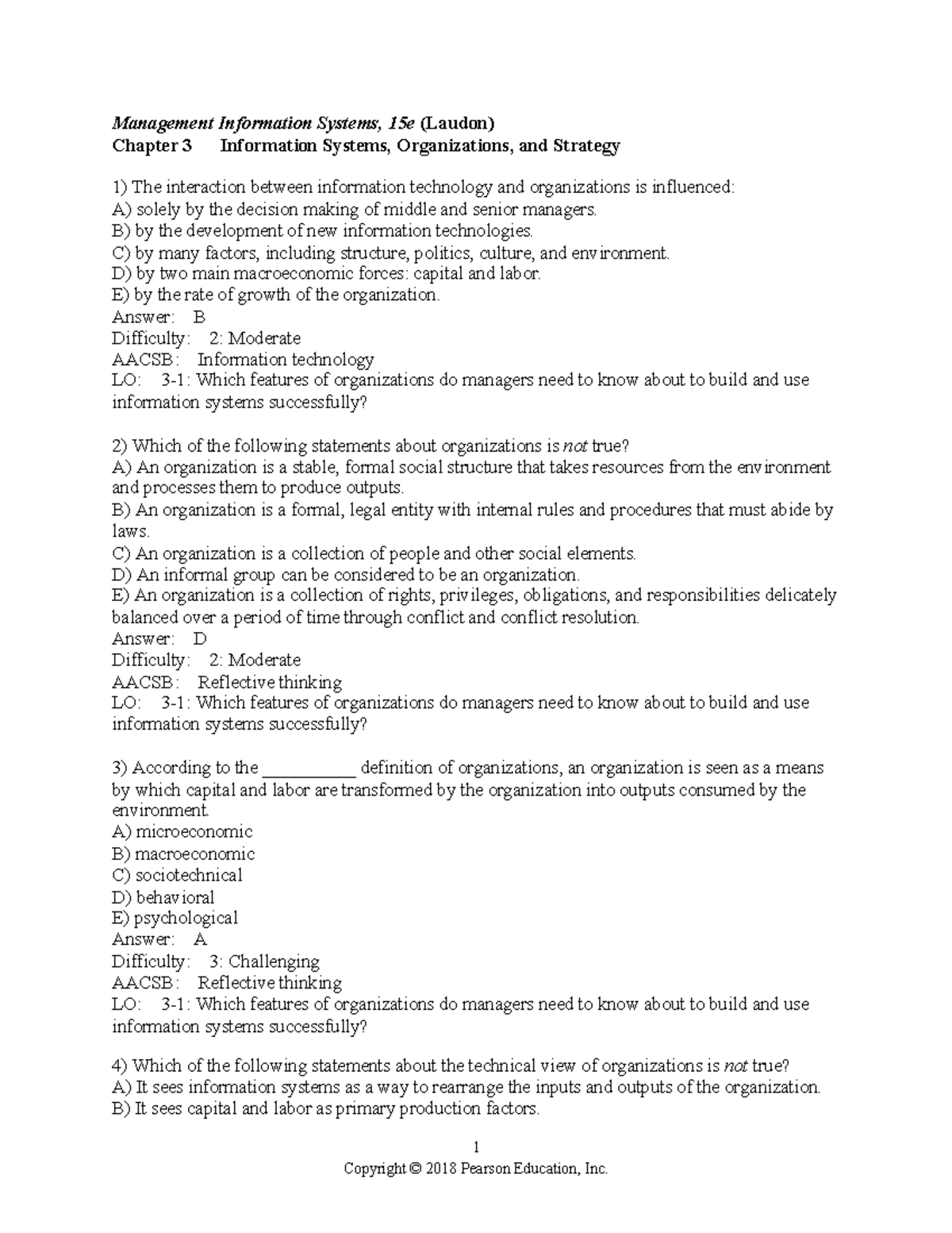 Laudon mis15e chapter 3 - 1 Management Information Systems, 15e (Laudon) Chapter 3 Information ...