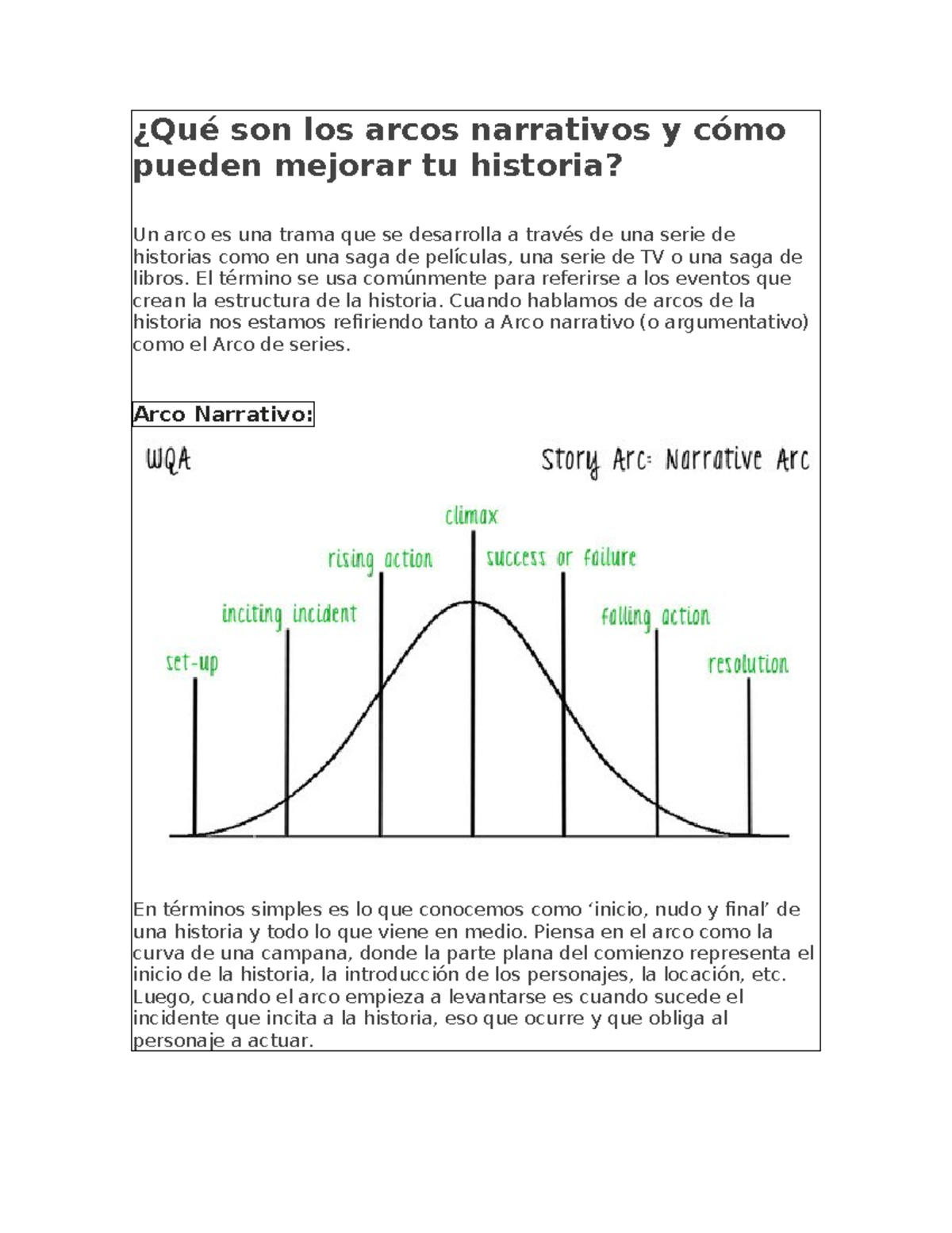 Arcos narrativos - Textos literarios- ¿Qué son los arcos narrativos y ...