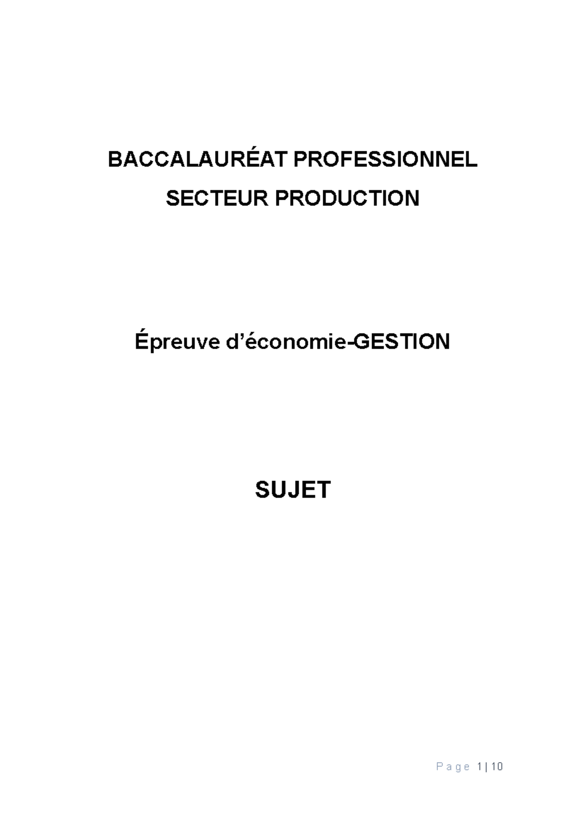 Proposition bac blanc éco-gestion V1 - BACCALAURÉAT PROFESSIONNEL ...