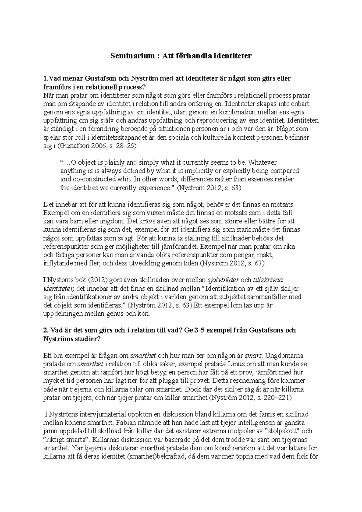 Sem1 (Barn och ungdomars socialisation och identitet 7,5 hp ...