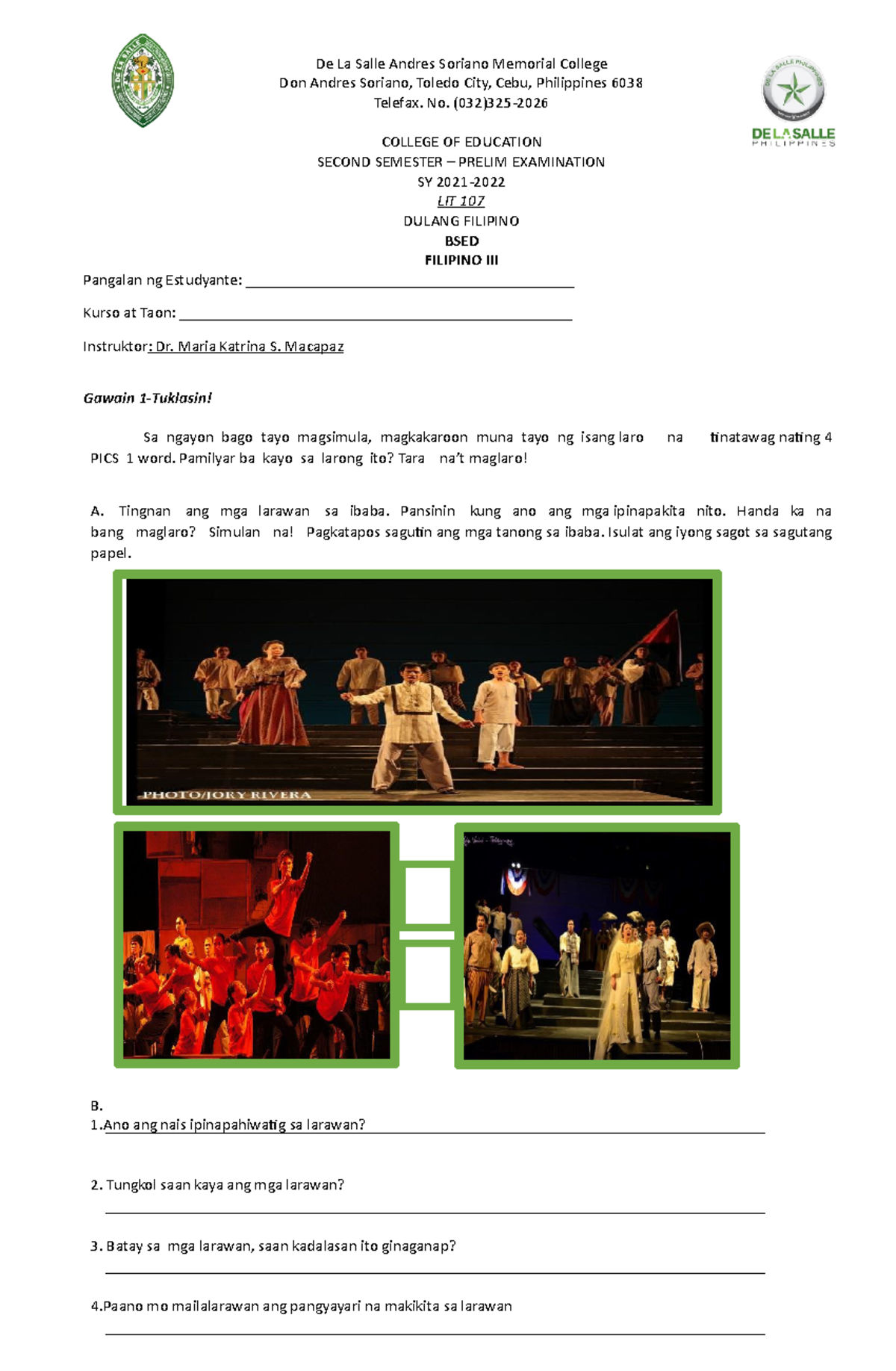 DULA-DULAAN AT MGA ELEMENTO NITO - Sociology of Education - DLSU - Studocu