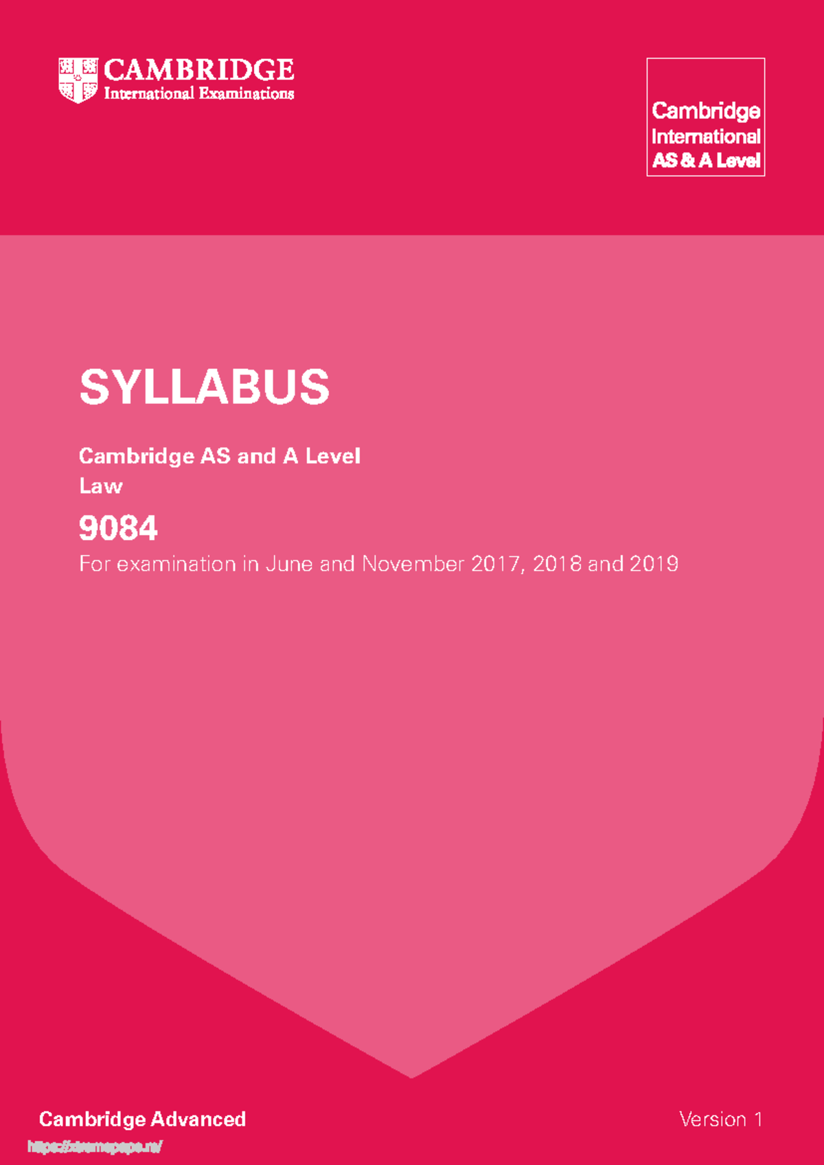 9084 y17 sy - Syllabus - Cambridge Advanced Version 1 SYLLABUS ...