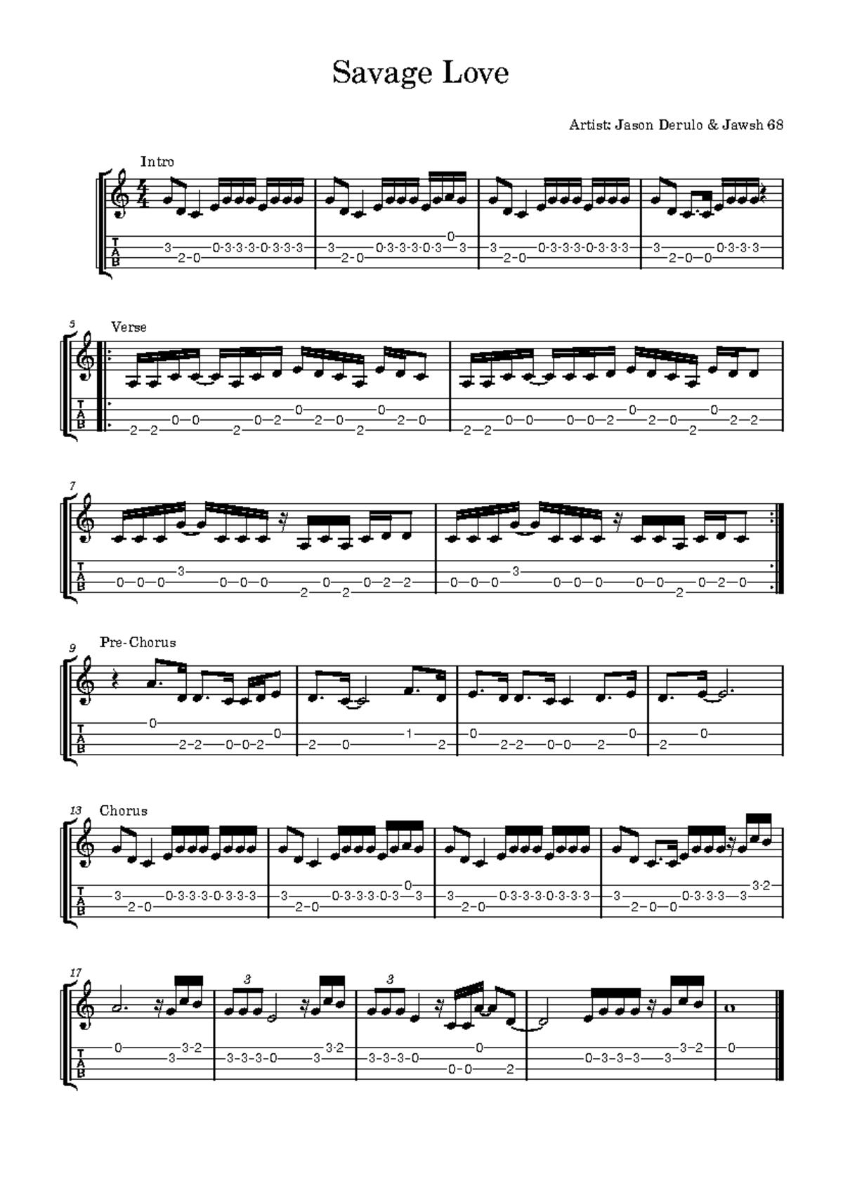 Savage Love - Jason Derulo - copia - Artist: Jason Derulo & Jawsh 68 ...