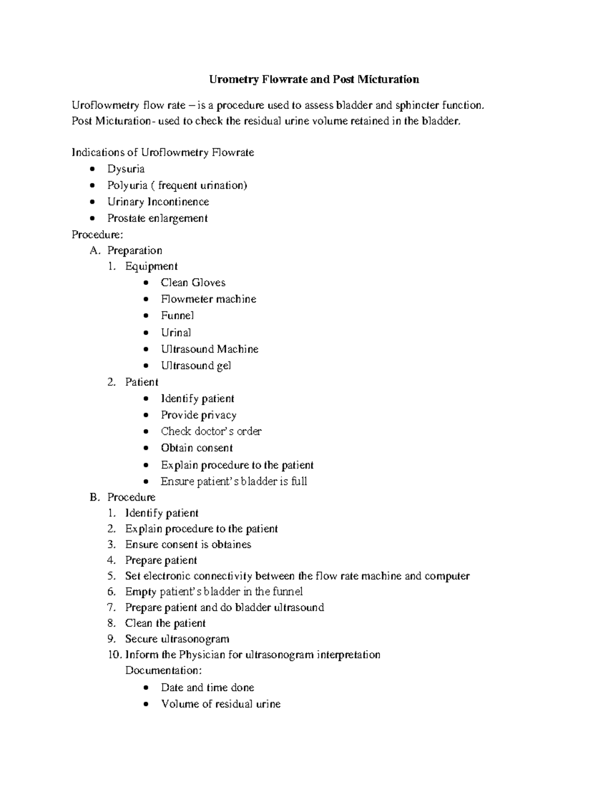 Urometry and Post Micturation lecture - Urometry Flowrate and Post ...