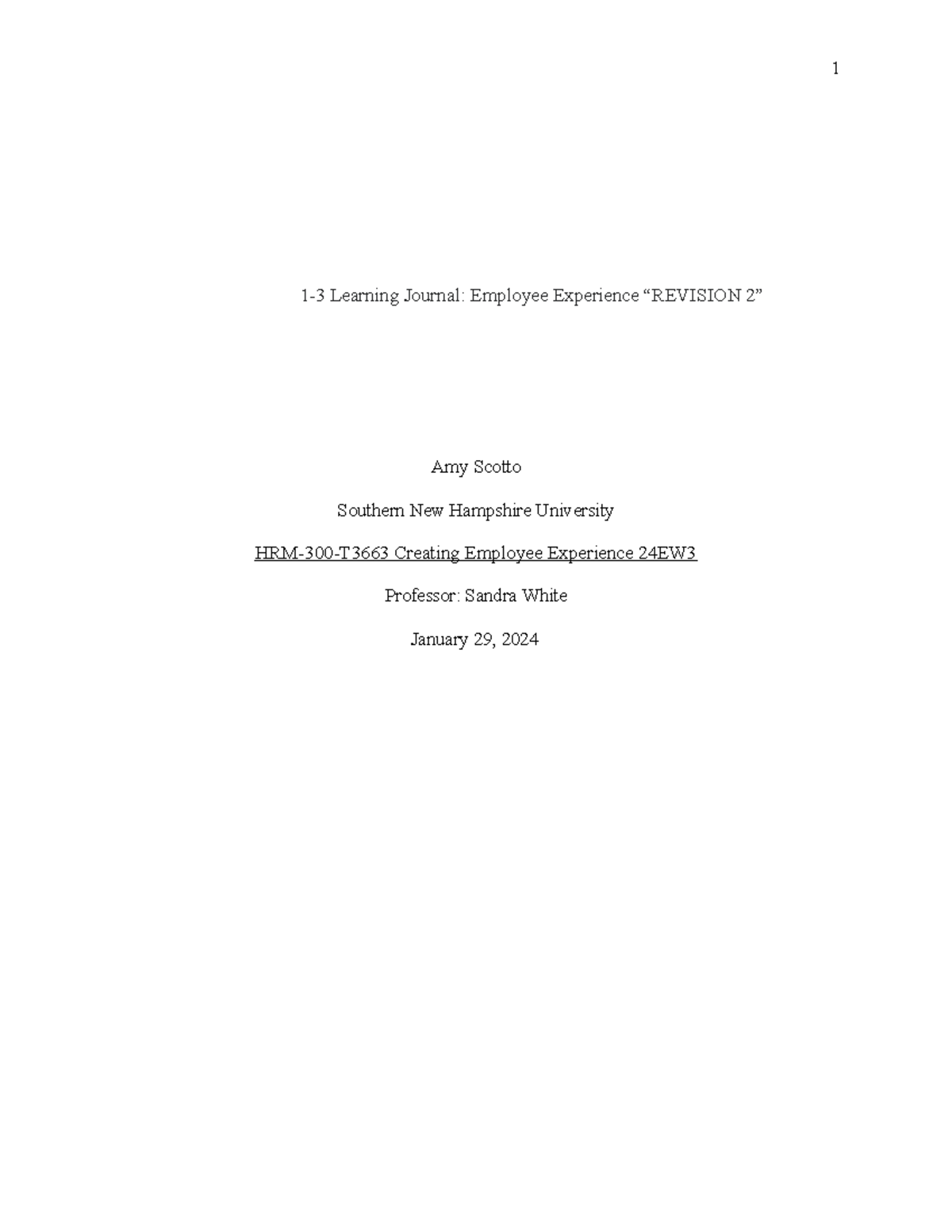 1-3 HRM 300 Employee Experience Revision - 1-3 Learning Journal ...