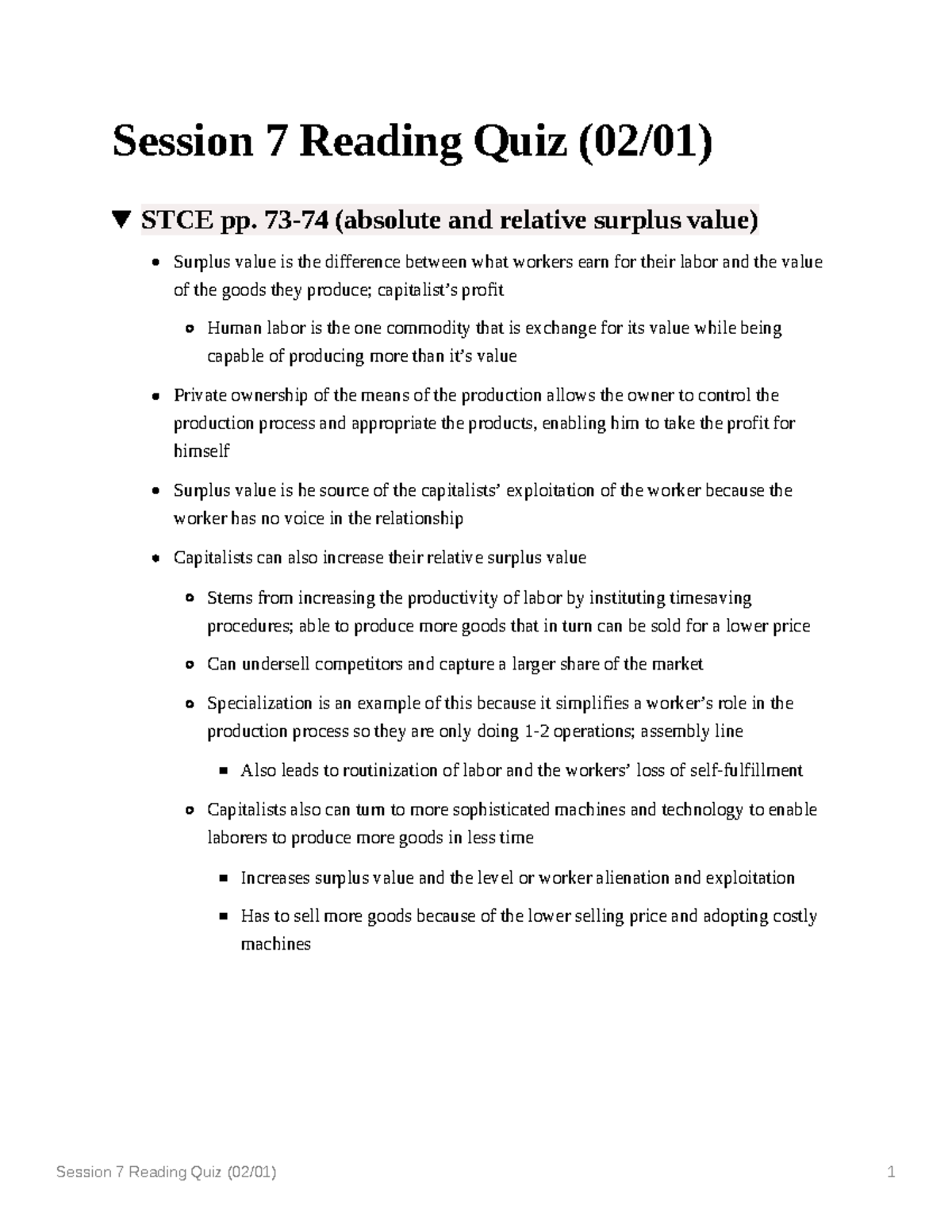 Session 7 Reading Quiz - Session 7 Reading Quiz (02/01) 1 Session 7 ...
