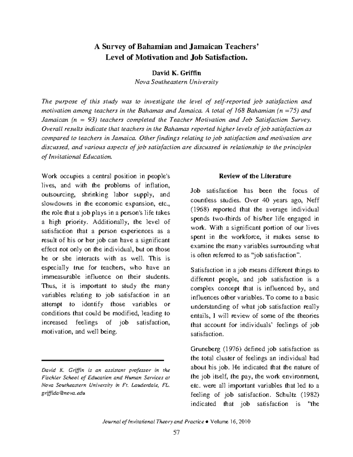 Questionnaire- Motivation - Journal of Invitational Theory and Practice ...