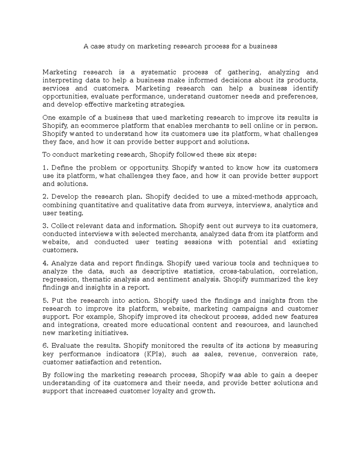 BÀI MẪU - MẪU - A case study on marketing research process for a ...