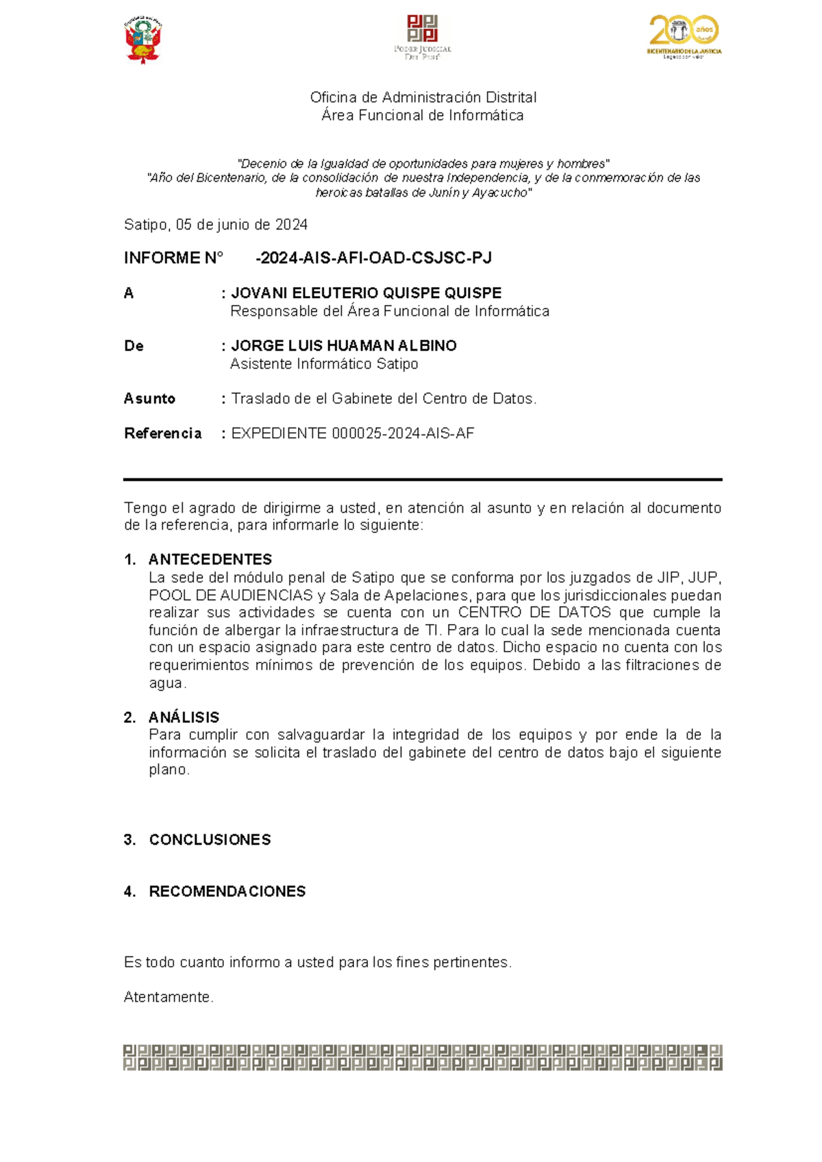 1234566 - Oficina de Administración Distrital Área Funcional de ...