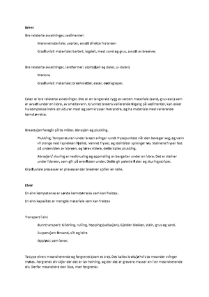 Viktige begreper - notat - Viktige begreper A: Avsetningsbergart: kalles også for sedimentære ...