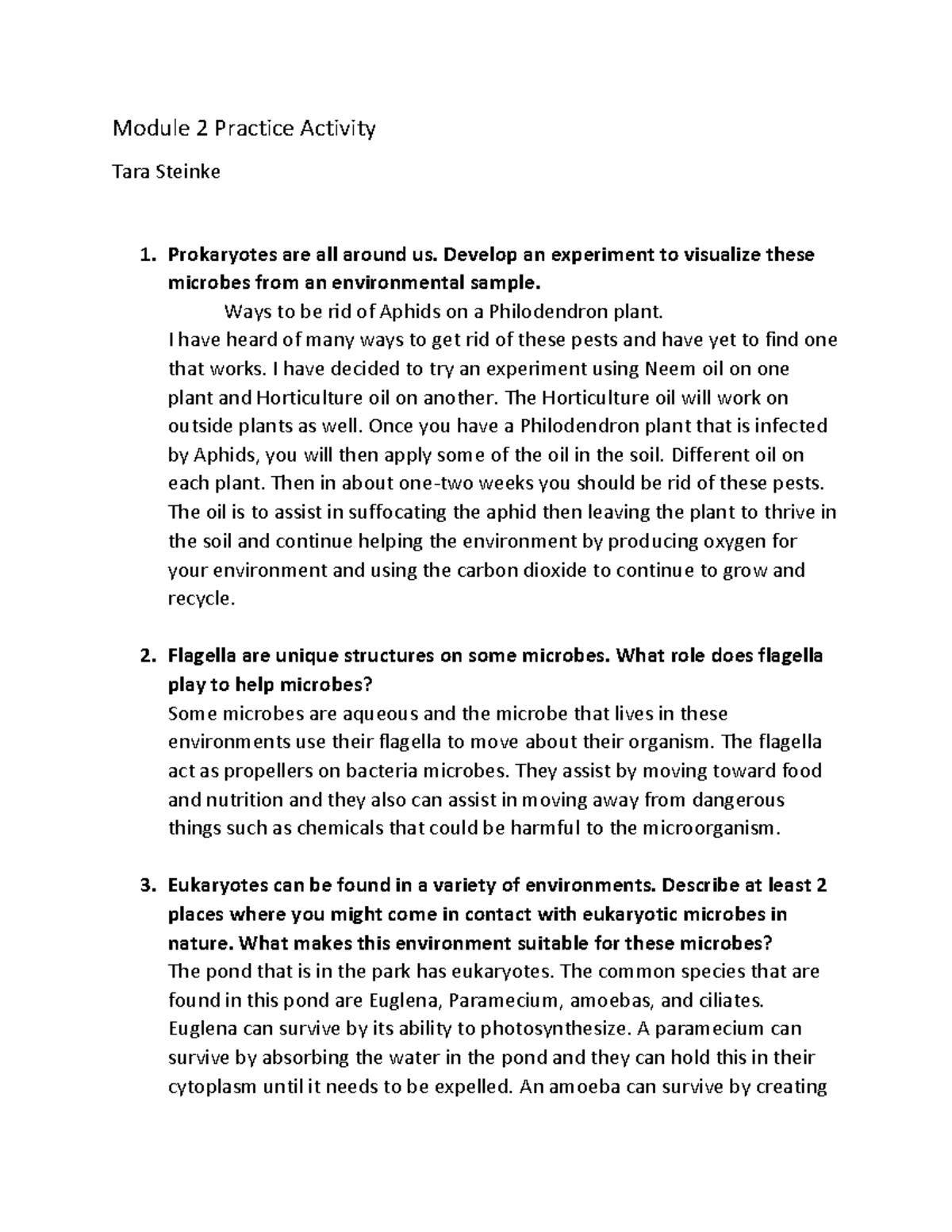 Mod 2 Prac Activity - Module 2 Practice Activity Tara Steinke 1 ...