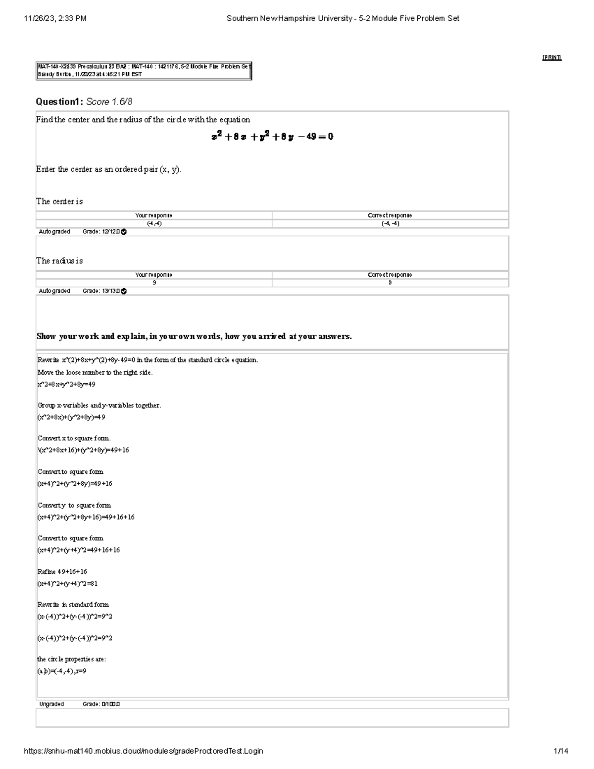 Southern New Hampshire University - 5-2 Module Five Problem Set ...