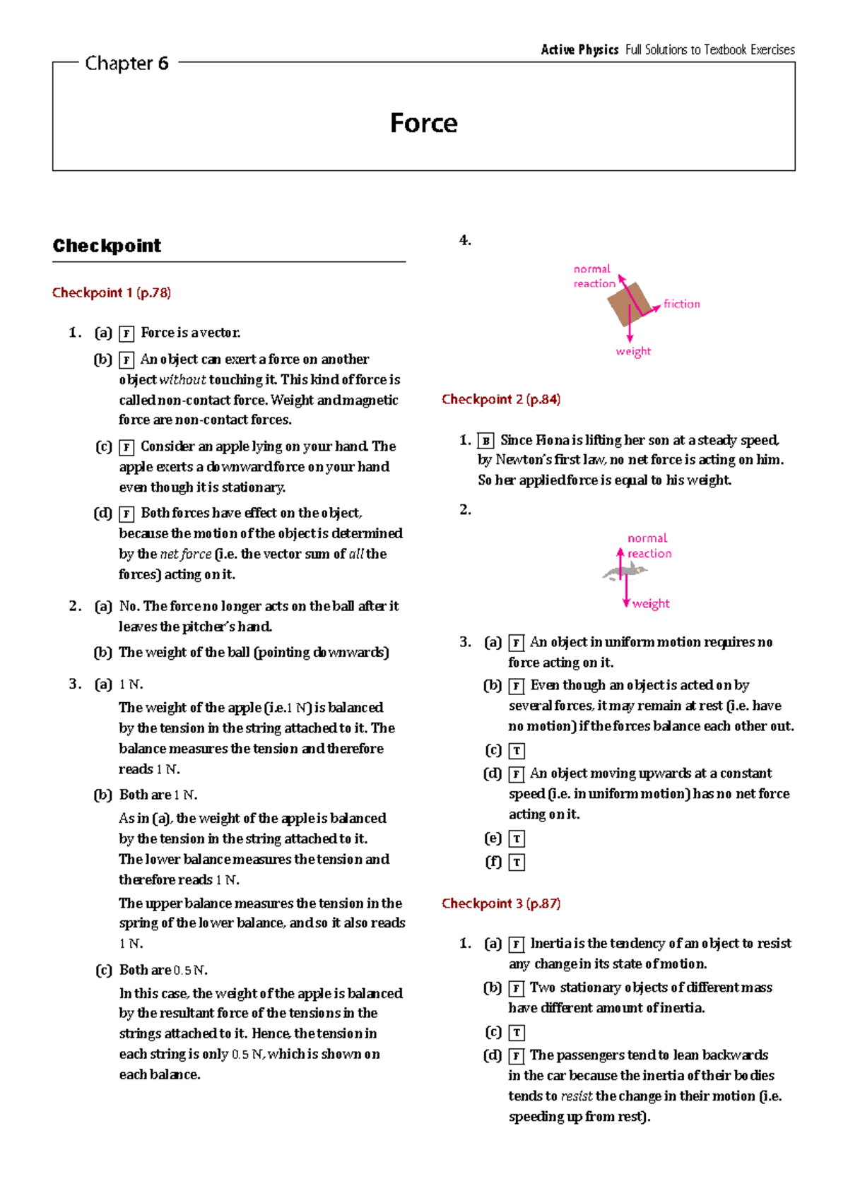 Physics Ch.6 Answer - Active Physics Full Solutions to Textbook ...