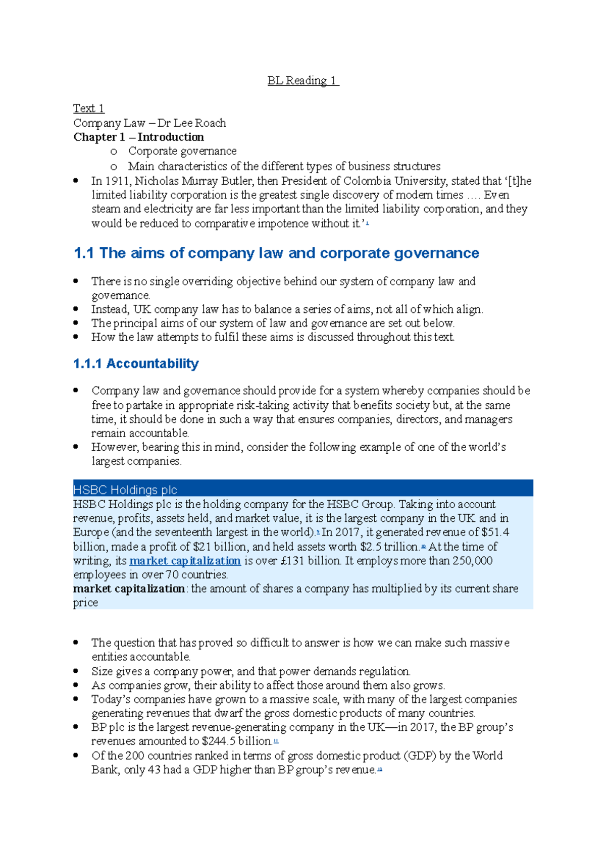 BL Reading 1 - Lecture - Studocu