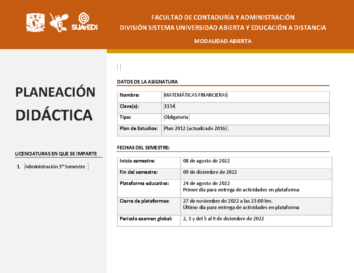 Plan 1154 todos SA - conta - PLANEACIÓN DIDÁCTICA LICENCIATURAS EN QUE ...