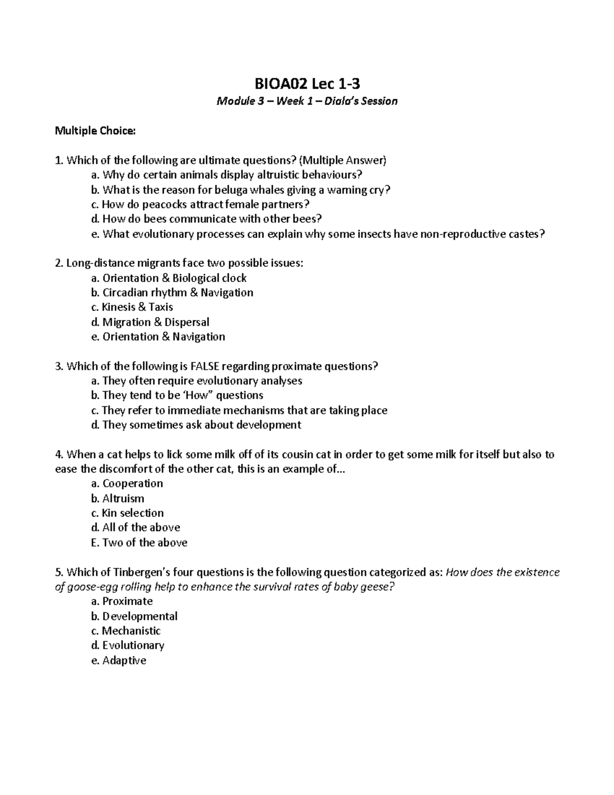 BIOA02 Module 3, Lecture 1-3. Practice materials for BIOAO2 module 3 ...