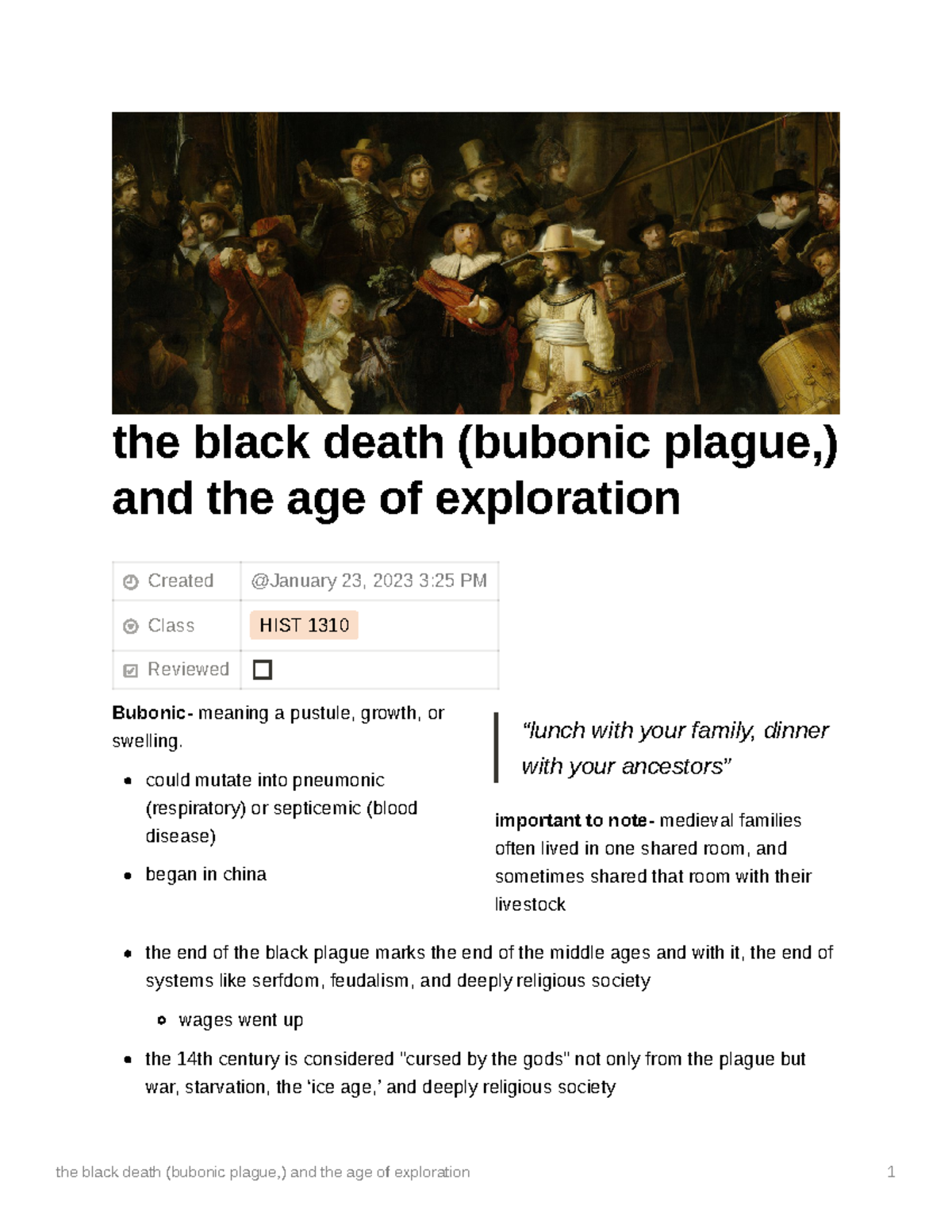 The black death (bubonic plague) and the age of exploration - could ...