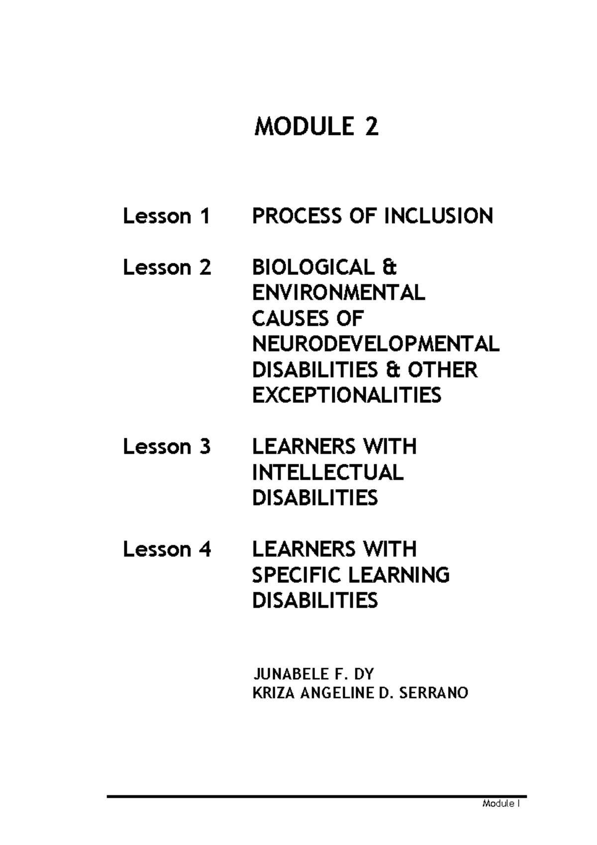 Module-2 - Module-2 - Module I MODULE 2 Lesson 1 PROCESS OF INCLUSION ...