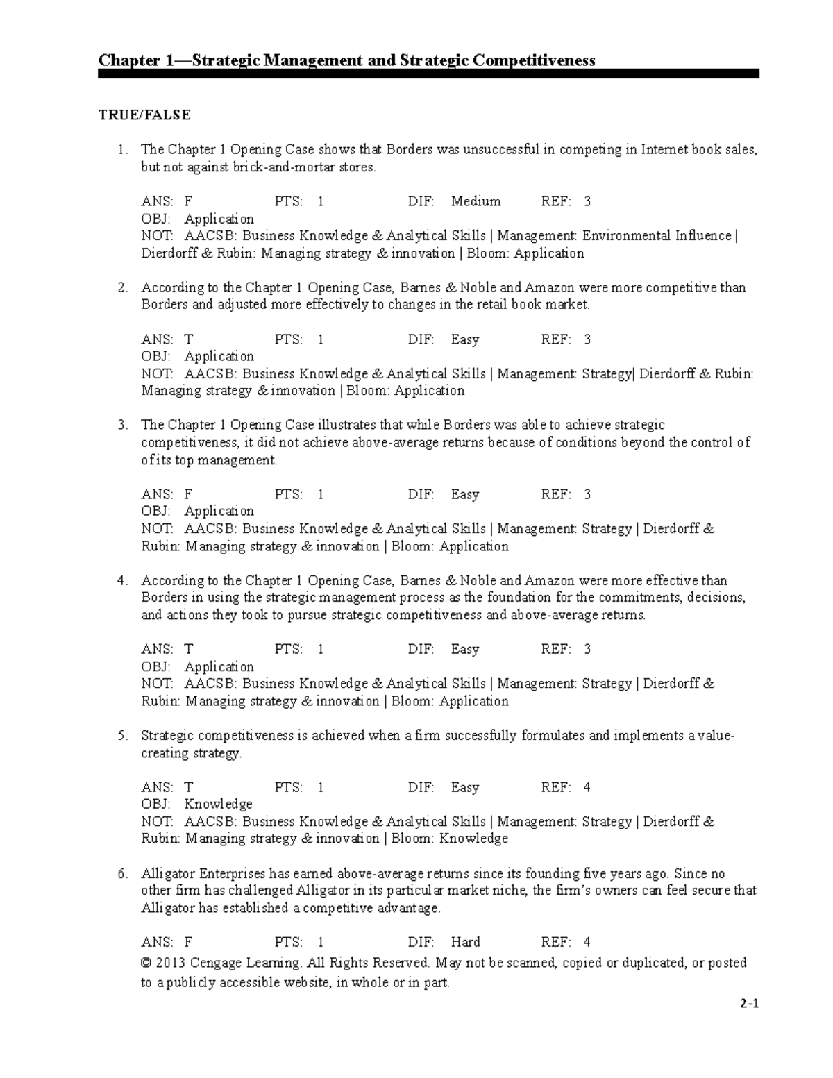 Chapter 1 practice questions with answers - Chapter 1—Strategic ...